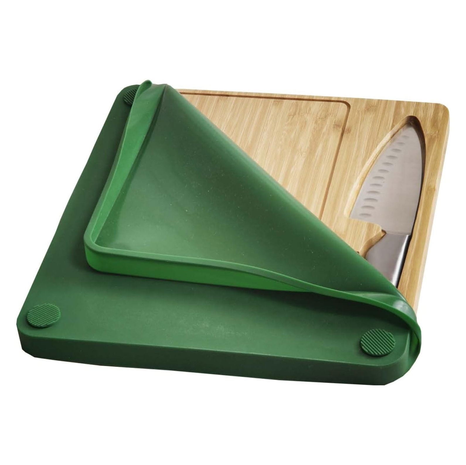 HMTtie Bamboo Cutting Board with Cover, Knife and Set, 13" x 12 ...