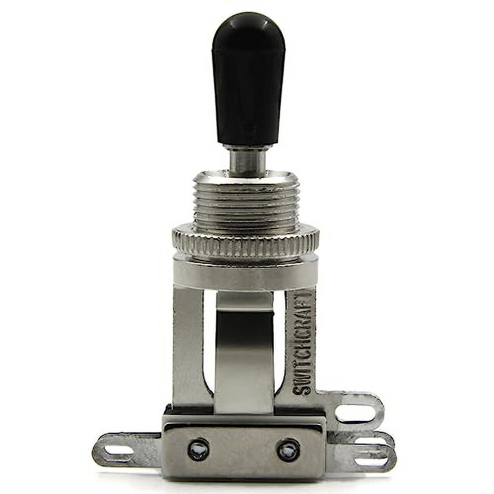 Switchcraft 3 Way Toggle Switch w/Genuine Tip, Short Toggle for Les Paul Electric Guitar (Black ...