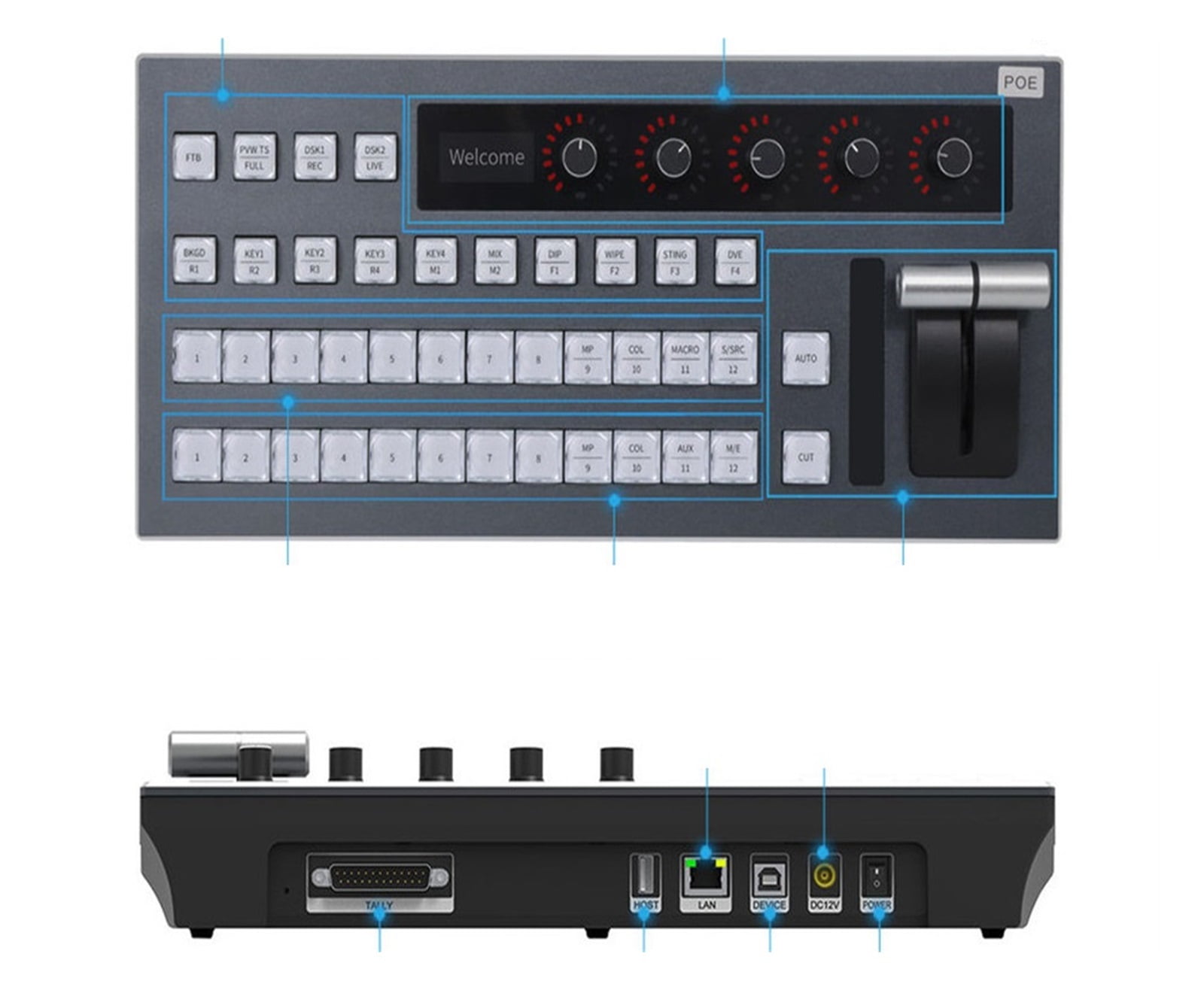 Switcher Panel Video Camera Console Controleer For Live Streaming Stage ...