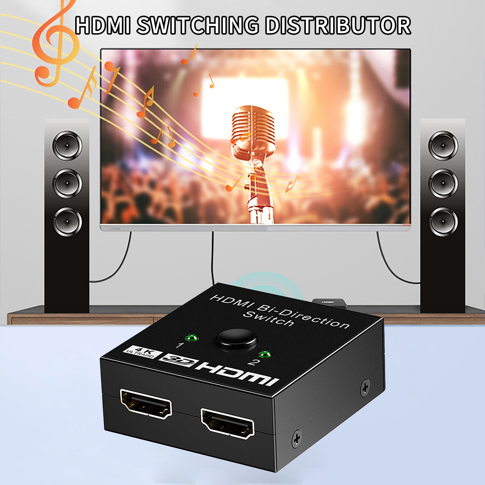 Switcher With Two Inputs And One Output Supports 4K Bidirectional Split ...