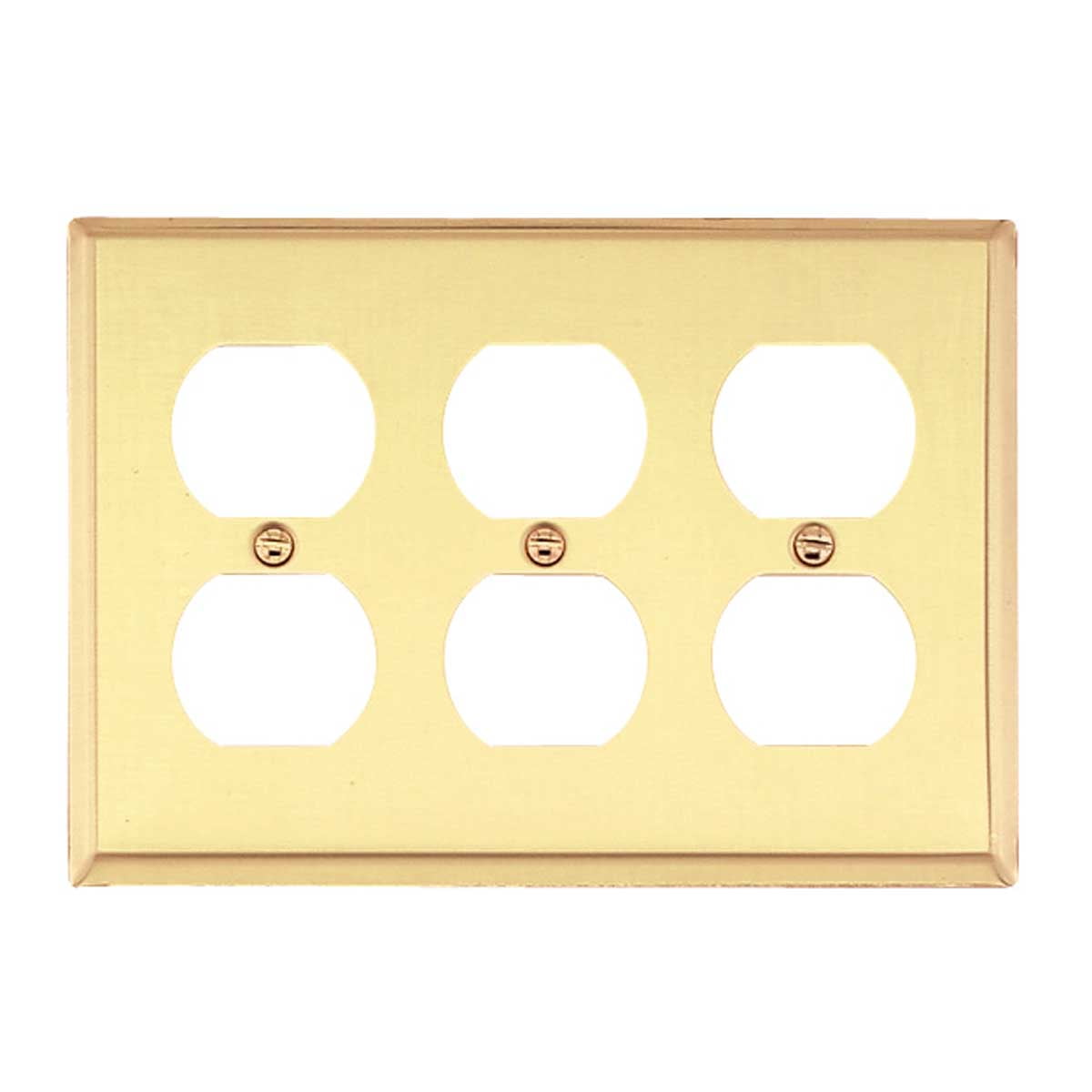 Switchplate Bright Solid Brass Triple Outlet | Renovator's Supply ...