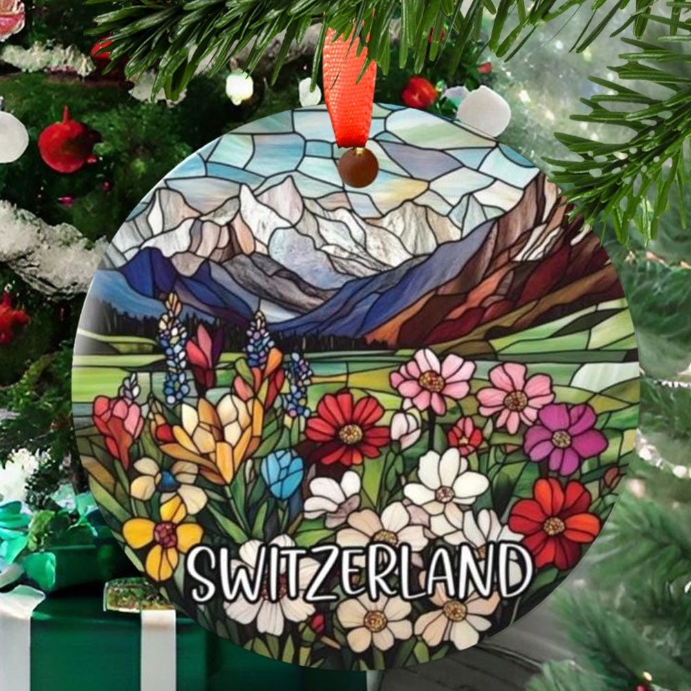 Switzerland Christmas Ornament, Ceramic/Acrylic - Switzerland ...