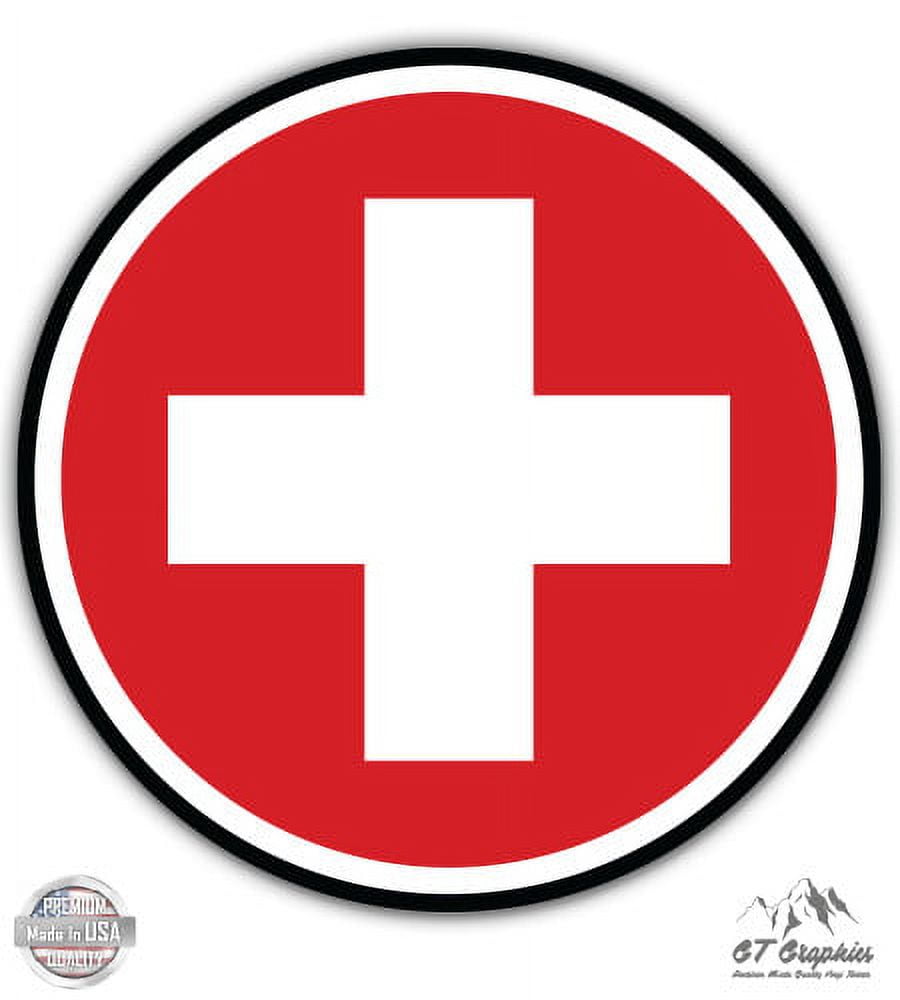 Switzerland Flag - 12" Vinyl Sticker Waterproof Decal - Walmart.com
