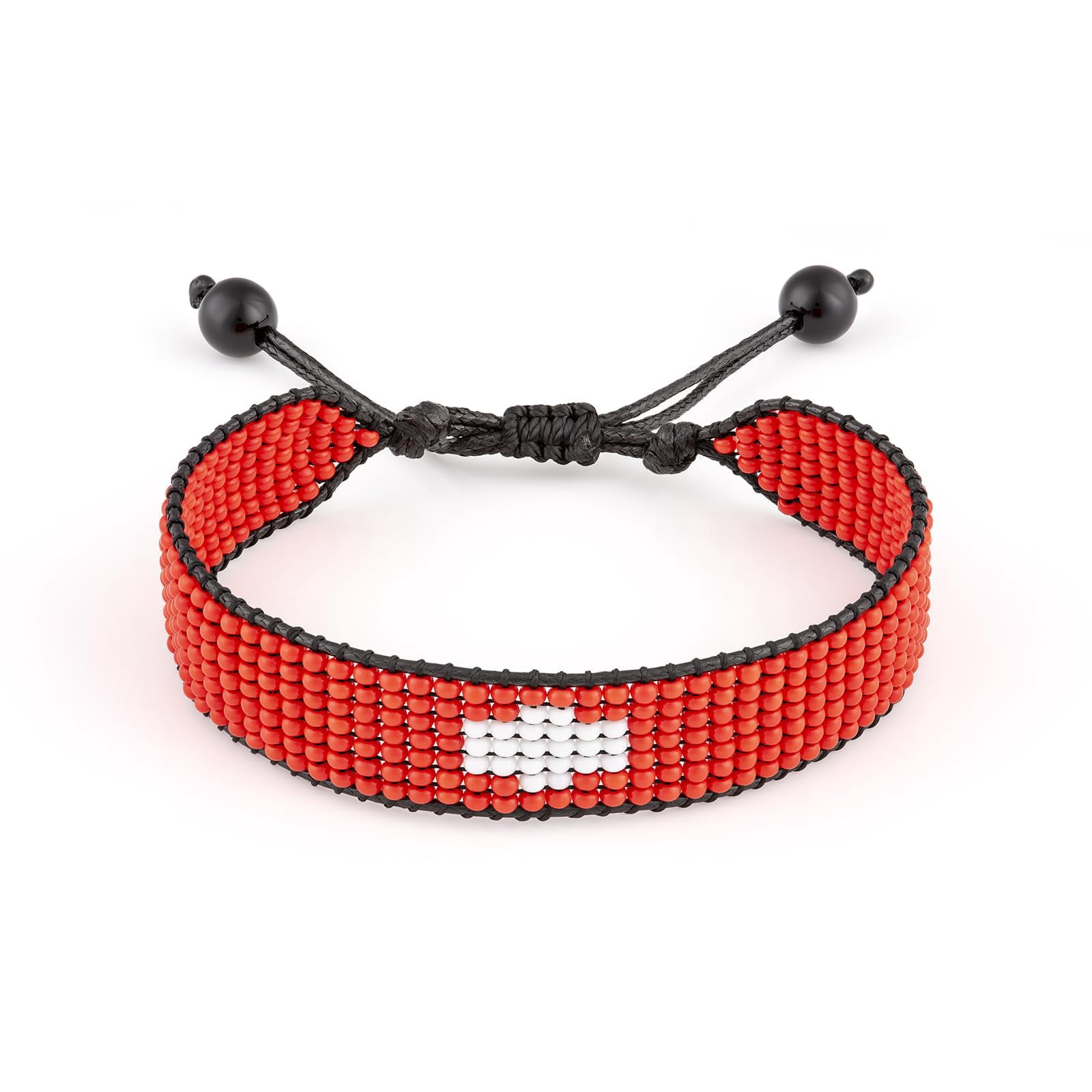 Switzerland Flag Bracelet: Handmade Bracelet,Adjustable Beaded Boho ...