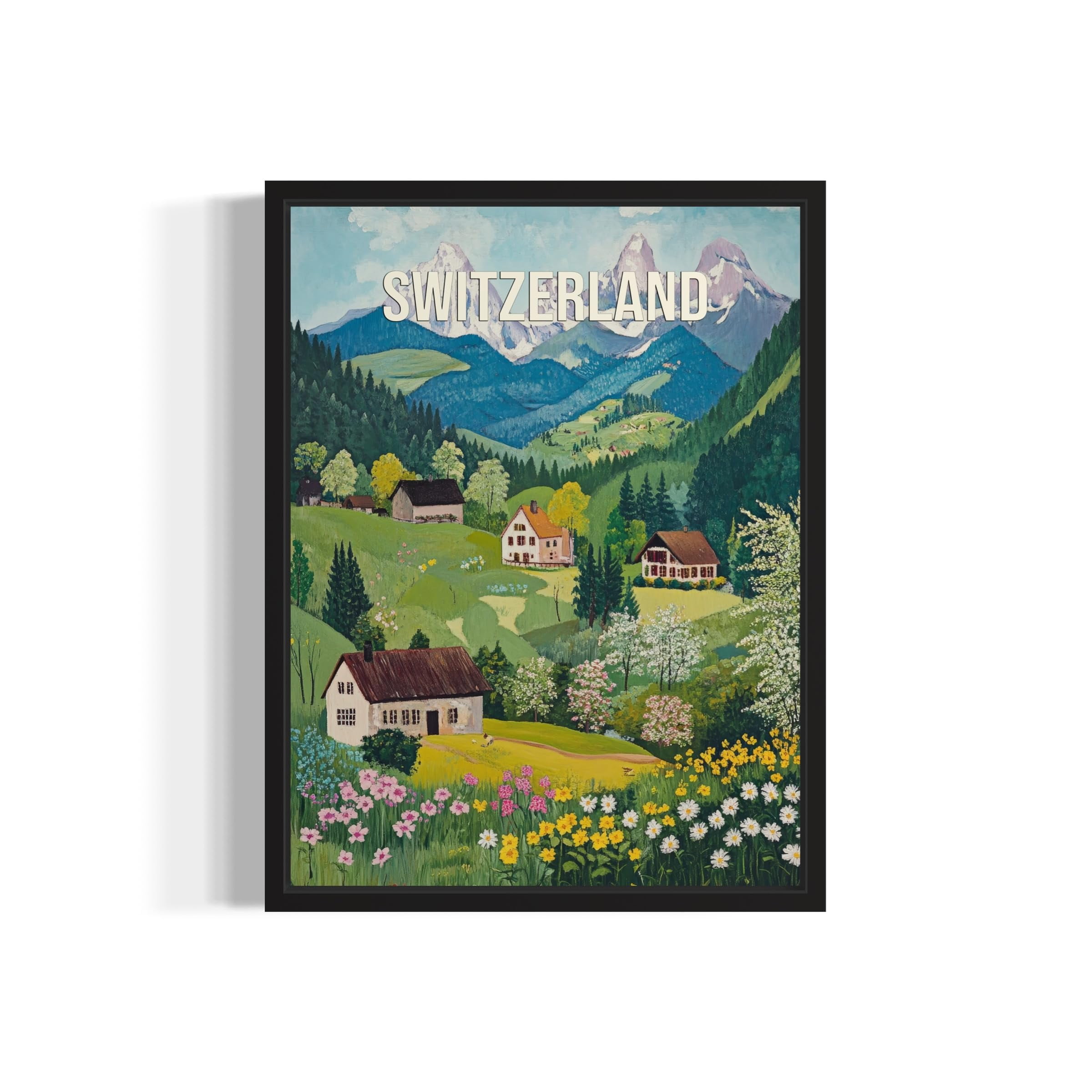 Switzerland Landscape Art Print, Countryside Rural Poster, Heritage ...