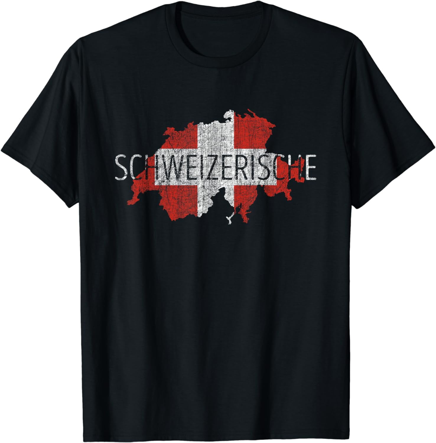 Switzerland Map Flag Souvenir - Distressed Schweizerische T-Shirt ...