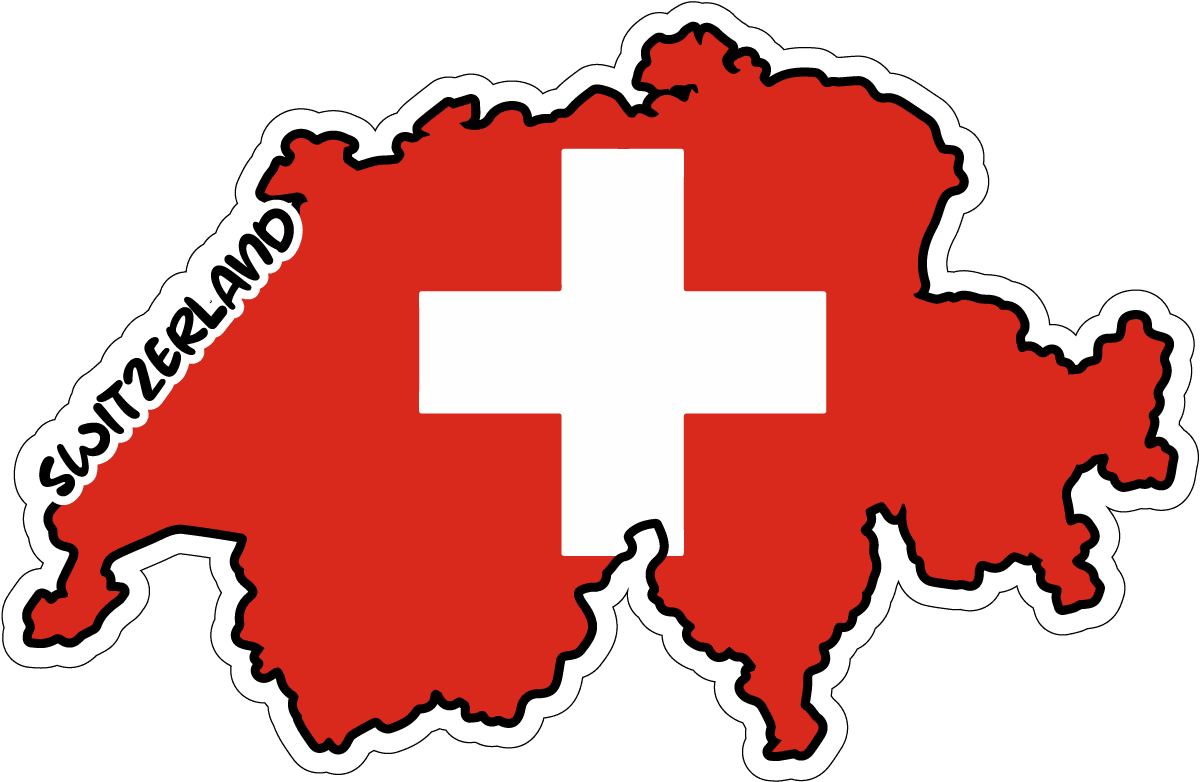 Switzerland Map Flag Sticker Decal 4 Inches - 4 inch - Walmart.com