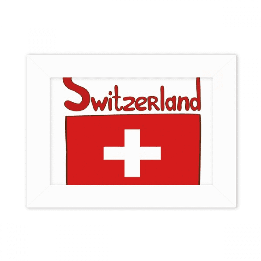 Switzerland National Flag Red Pattern Photo Mount Frame Picture Art ...