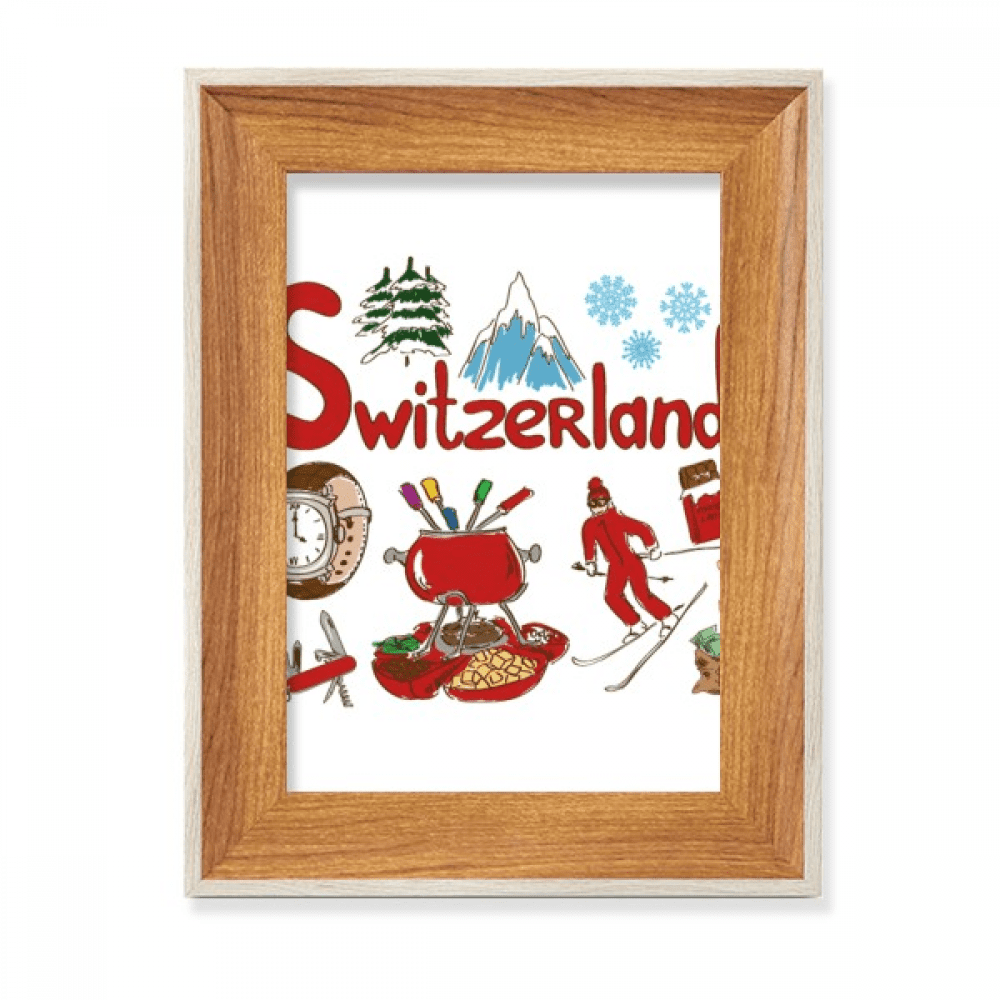 Switzerland National symbol Landmark Desktop Wooden Photo Frame Display ...