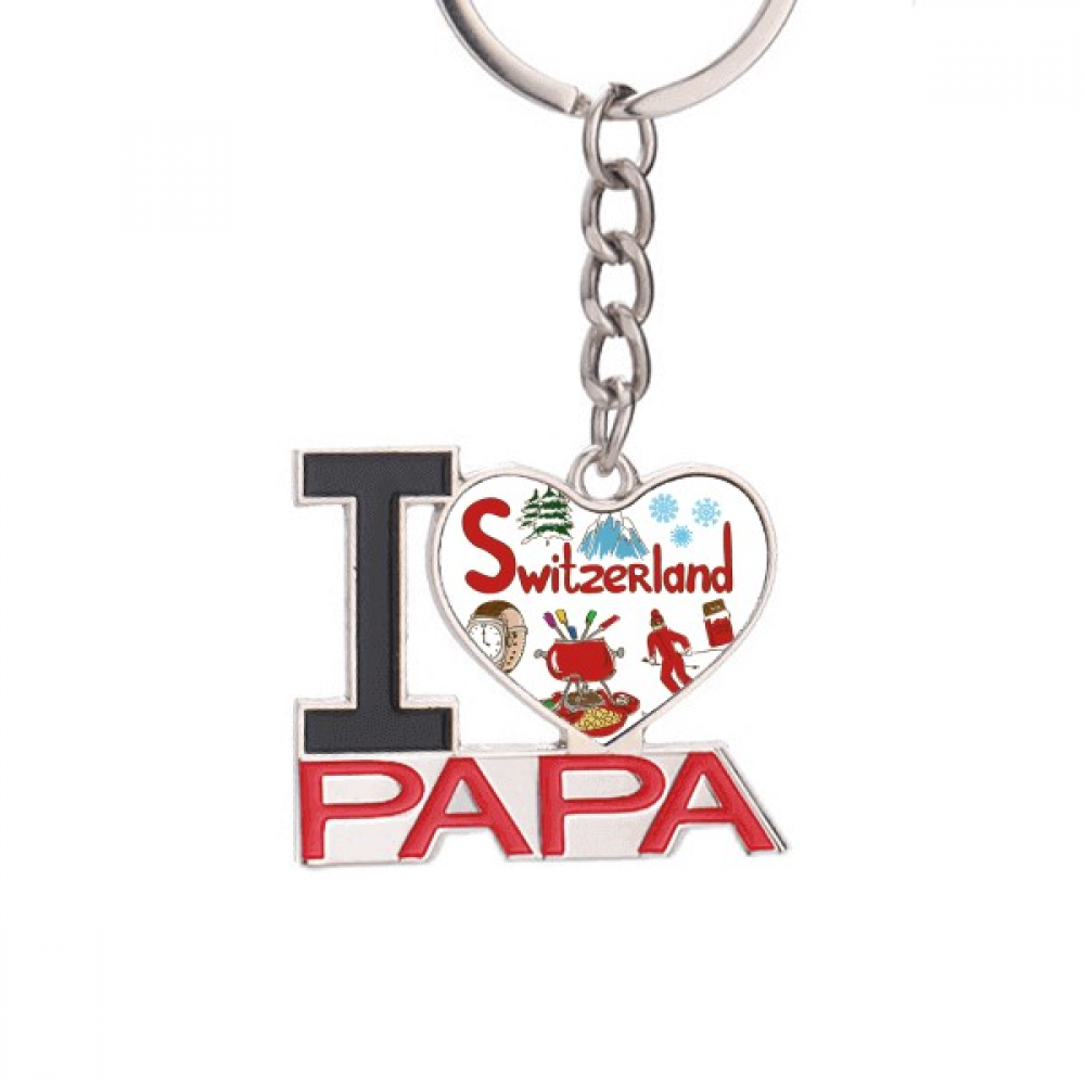 Switzerland National symbol Landmark Keychain Metal Keyring Holder Love ...
