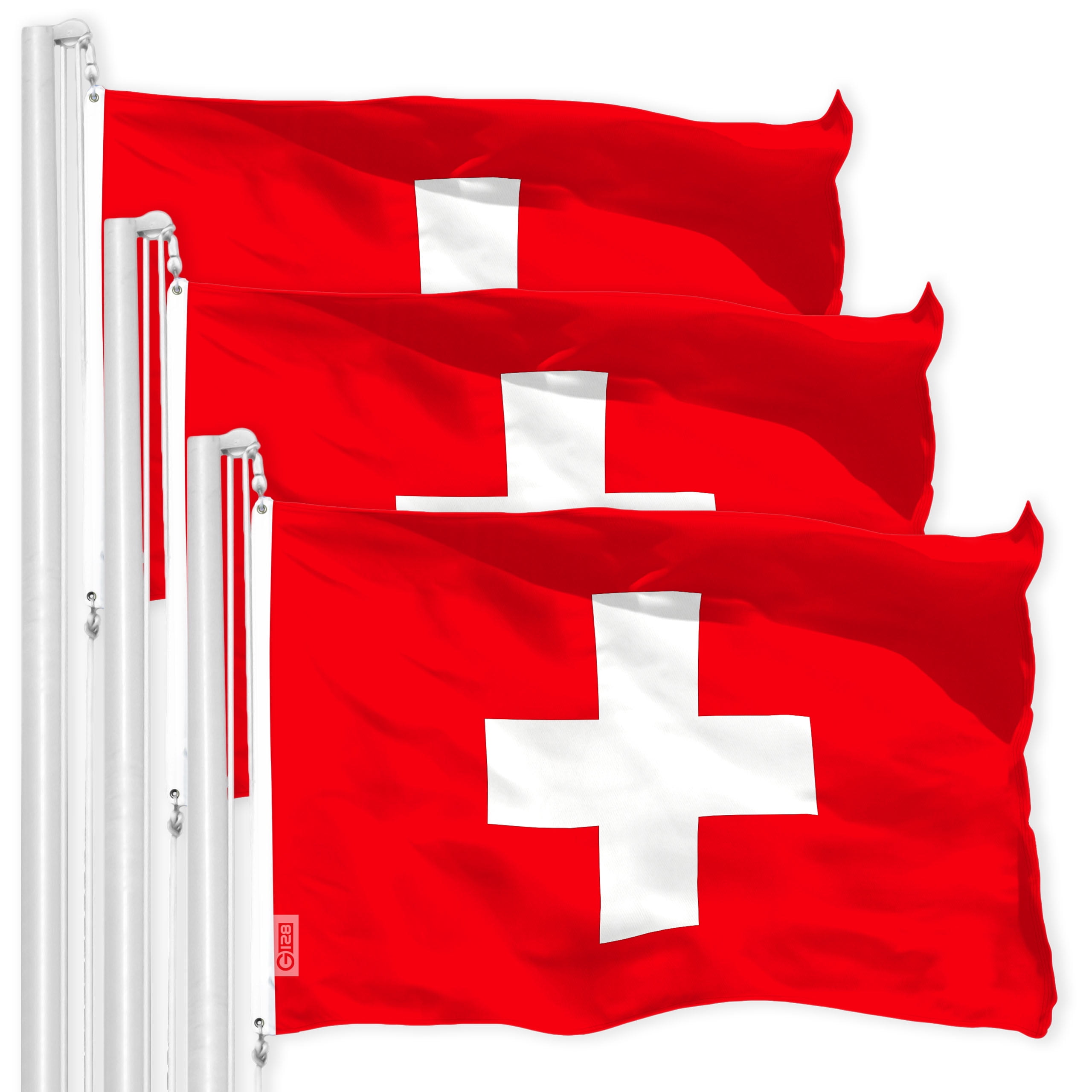 Switzerland Swiss Flag 3x5FT 3-Pack 150D Printed Polyester By G128 ...