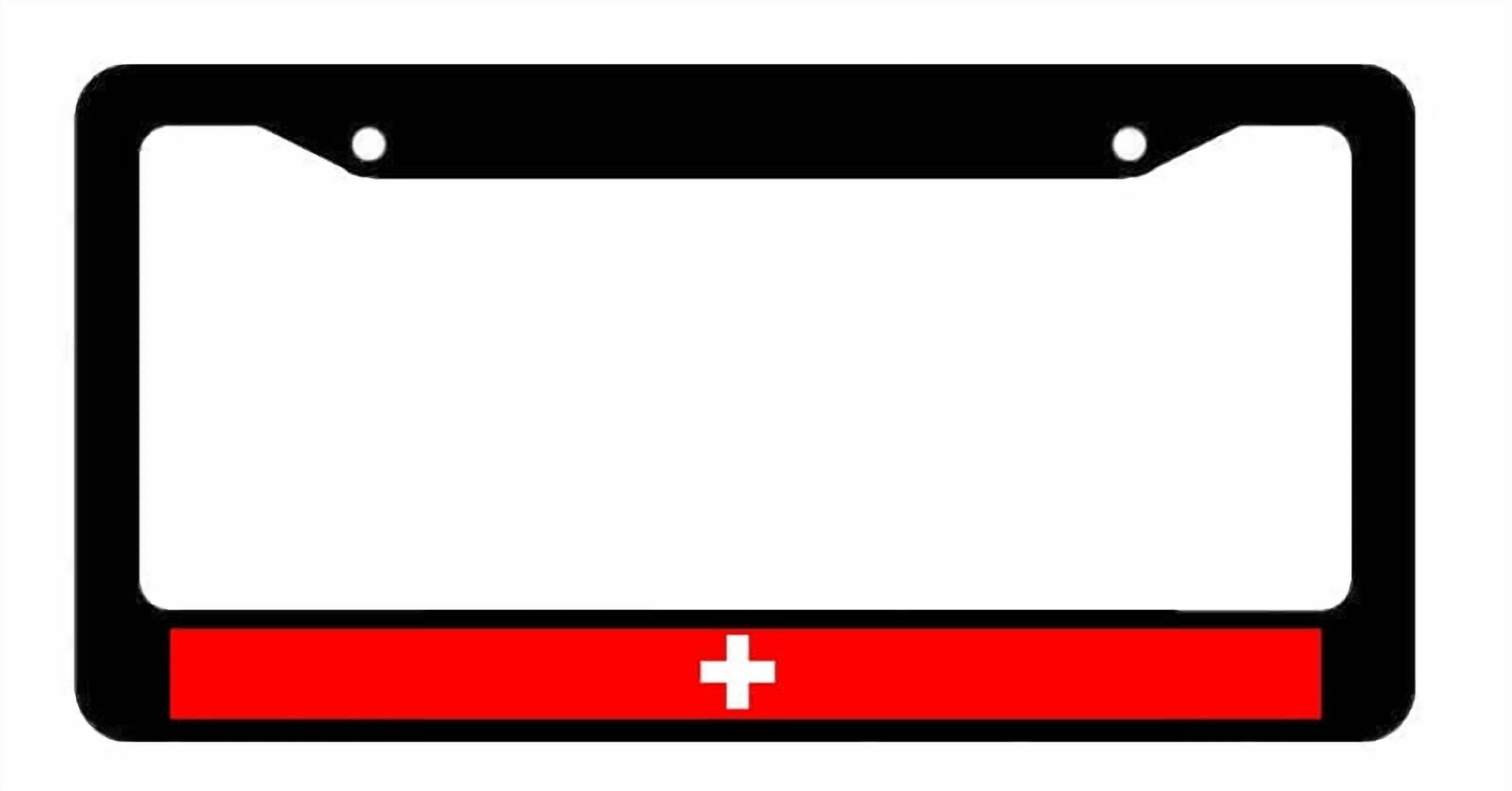 Switzerland Swiss Flag Country Stripe Racing Car Truck License Plate ...