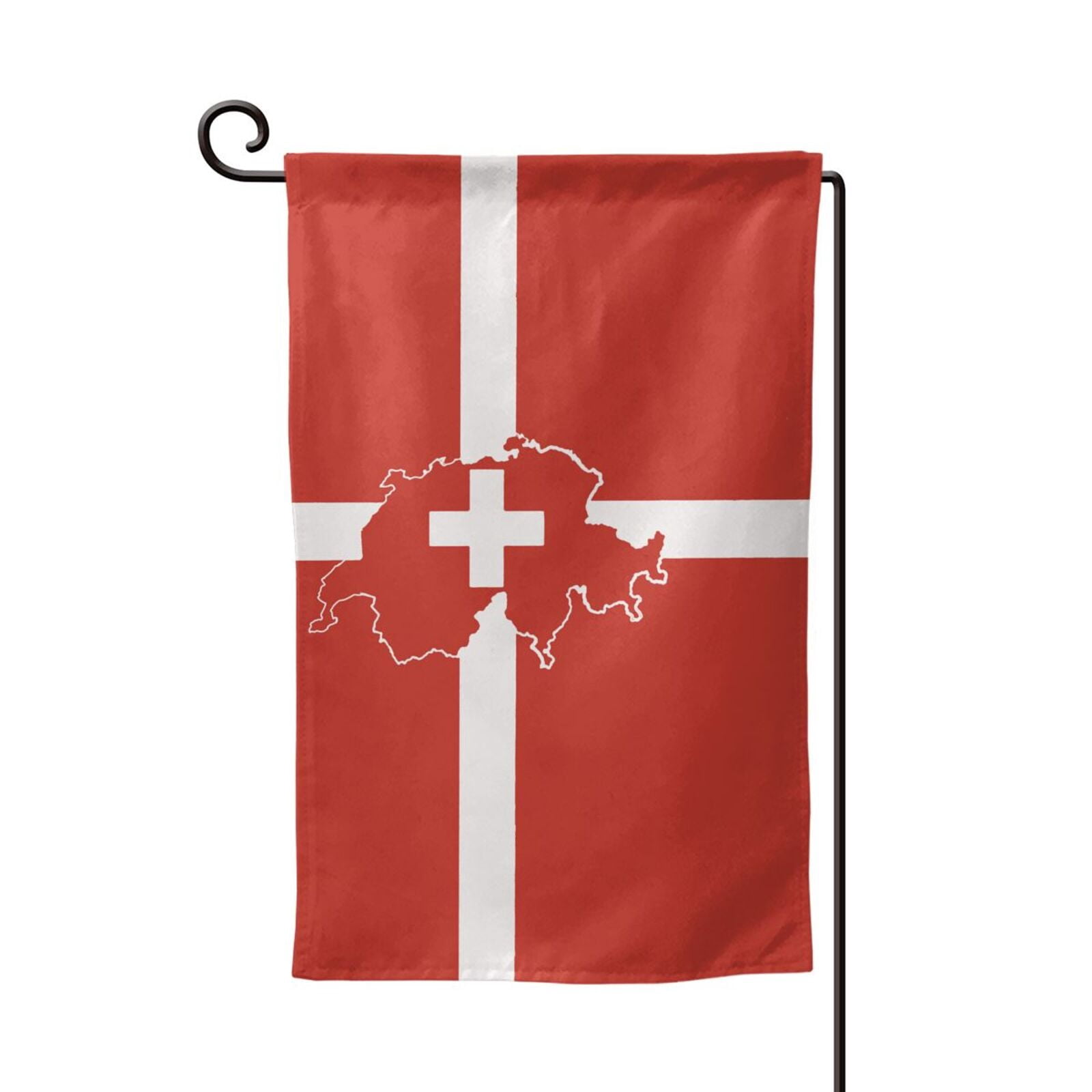 Switzerland Swiss Map Flag Garden Flag Double Sided Flags with Vivid ...