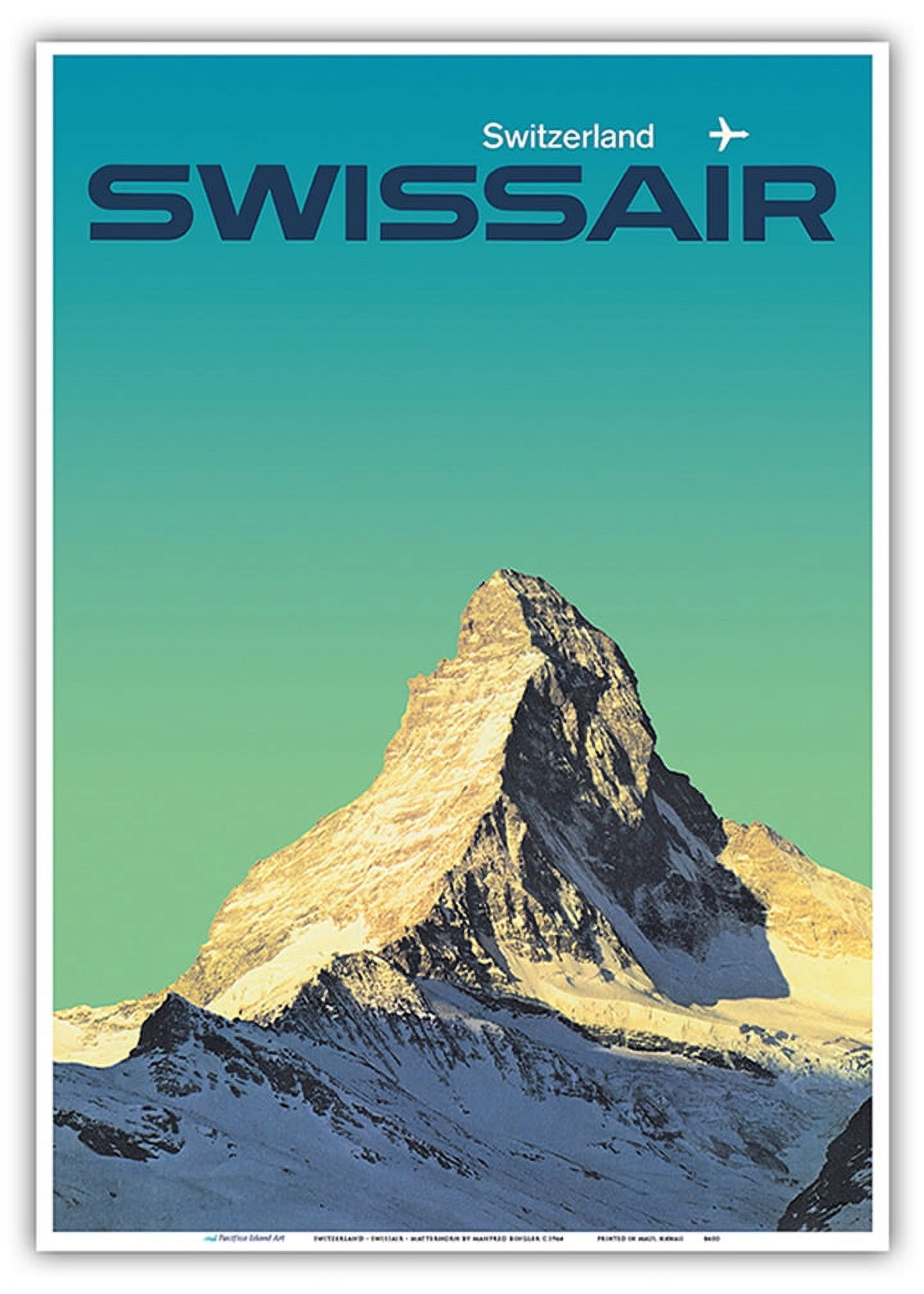 Switzerland - SwissAir - Matterhorn - Vintage Airline Travel Poster by ...