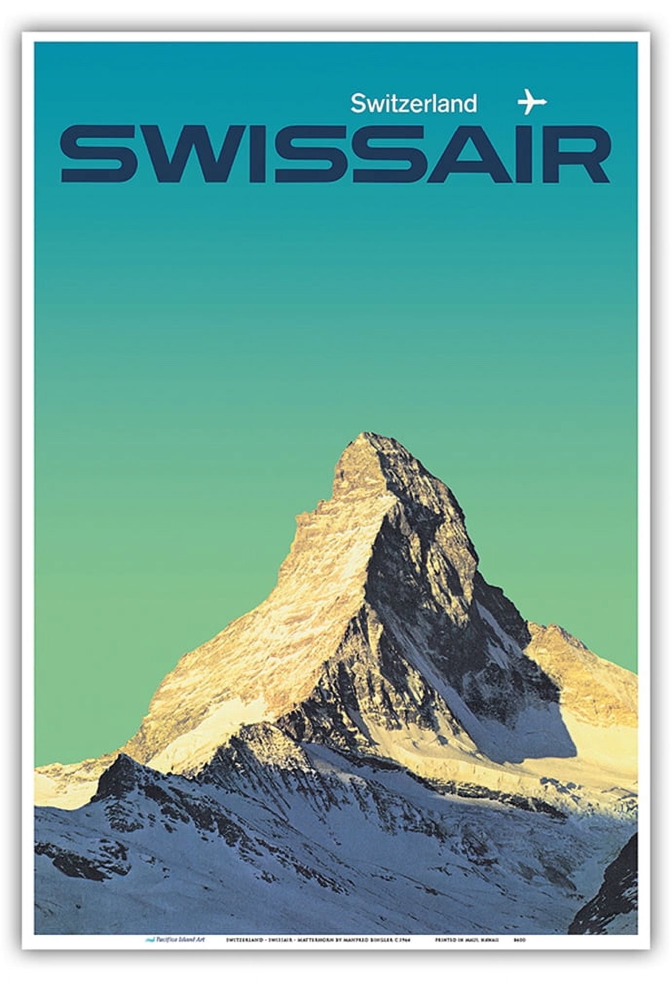Switzerland - SwissAir - Matterhorn - Vintage Airline Travel Poster by ...