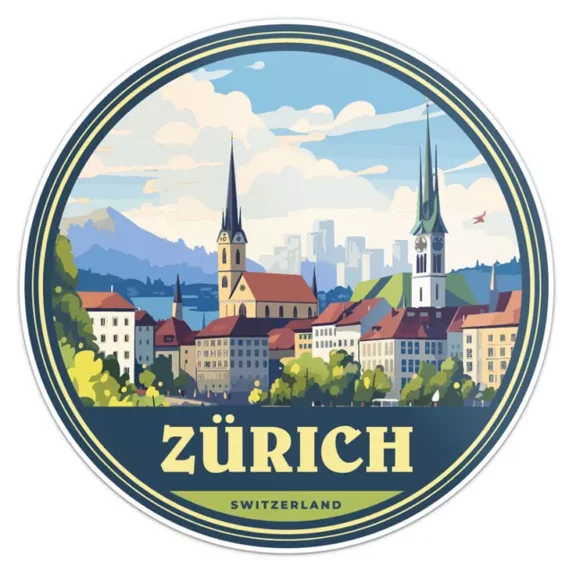 Switzerland Zurich City Sticker Phone Decal Water Bottle Stickers Car ...