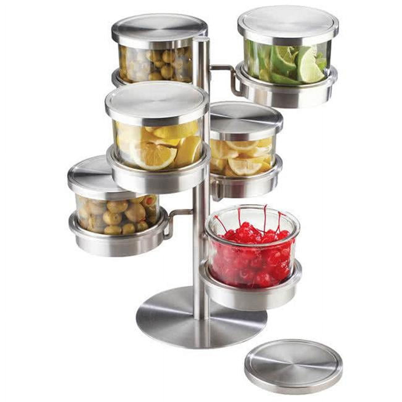 Swivel 6-Tier Jar Holder Stainless Steel Lid - Silver - Walmart.com