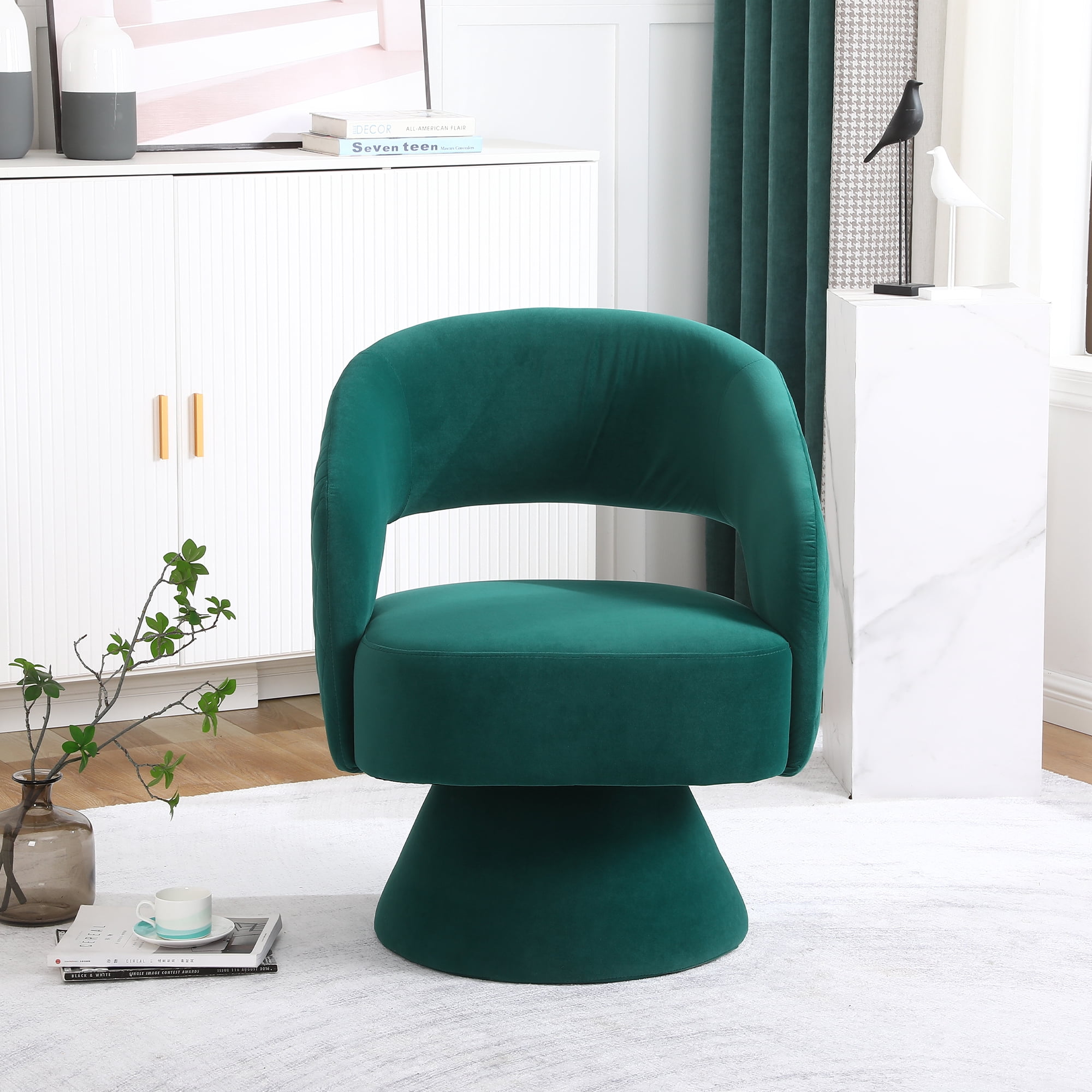 Swivel Accent Arm Chair Upholstered Comfy 360 Degree Swivel Sofa Chair ...