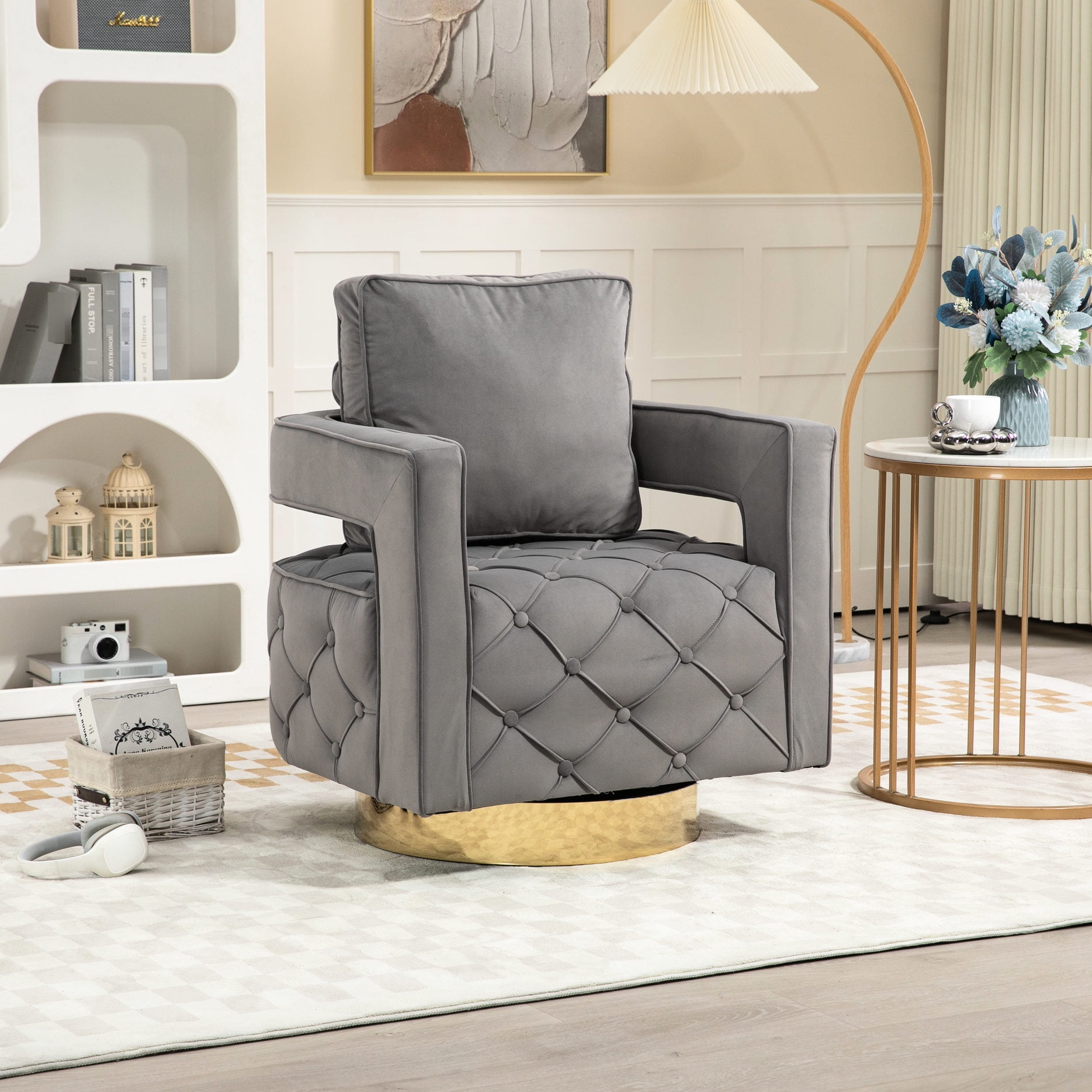 Swivel Accent Armchair | Rotation in Workplace and Bedroom | Velvet and ...