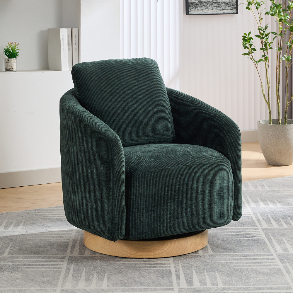 Swivel Accent Barrel Chair , Comfy Round Accent Single Sofa Chair, 360 ...