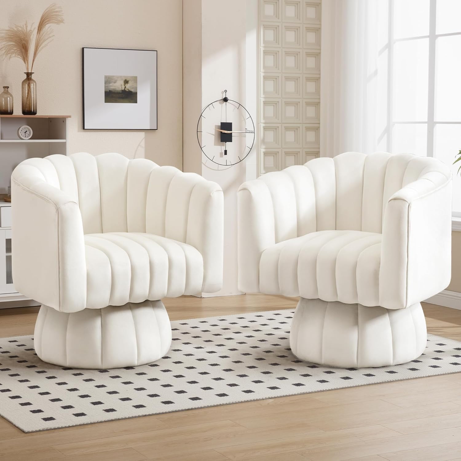 Swivel Accent Barrel Chair - Cute Comfy Small Round 360° Arm Chair ...