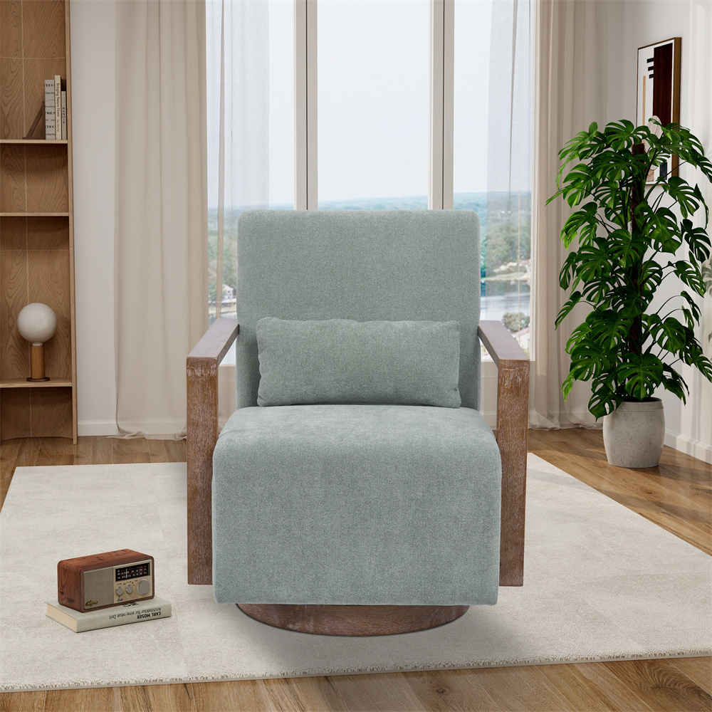 Swivel Accent Barrel Chair, Modern Upholstered Lounge Reading Chair ...