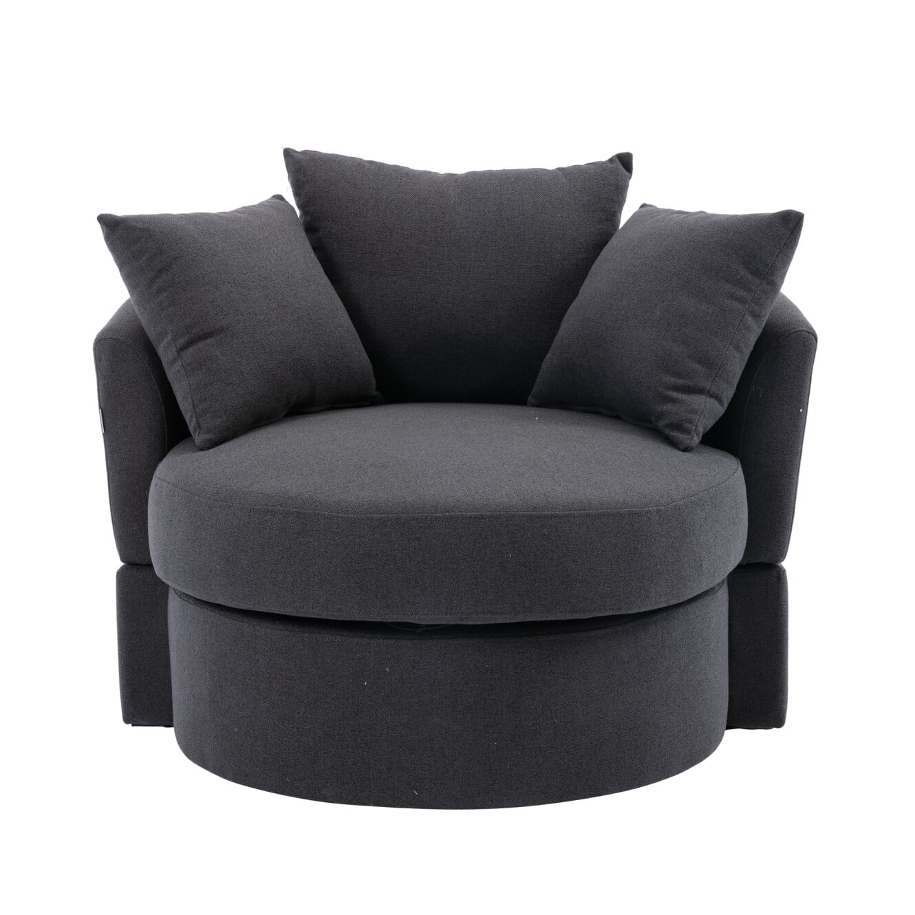 Swivel Accent Barrel Chair, Oversized Upholstered Club Chair with 3 ...