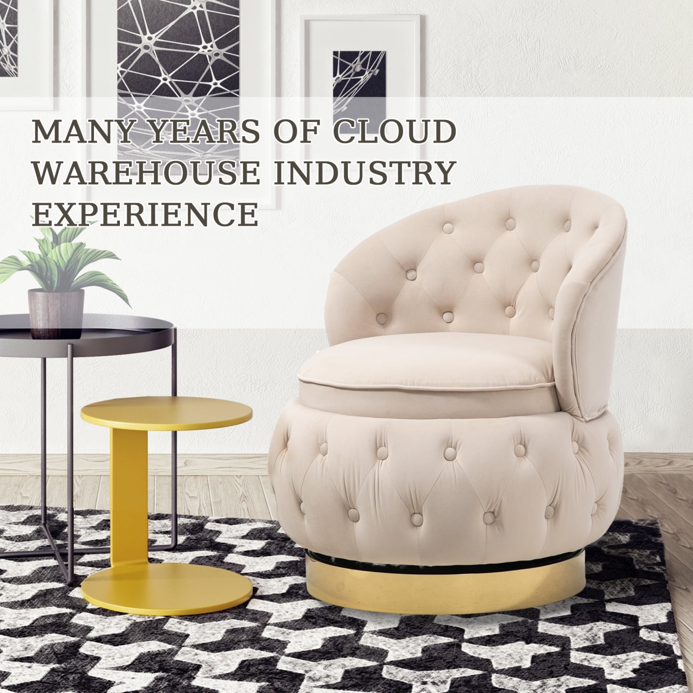 Swivel Accent Chair, 360 Degree Swivel Cuddle Barrel Chairs with Hidden ...