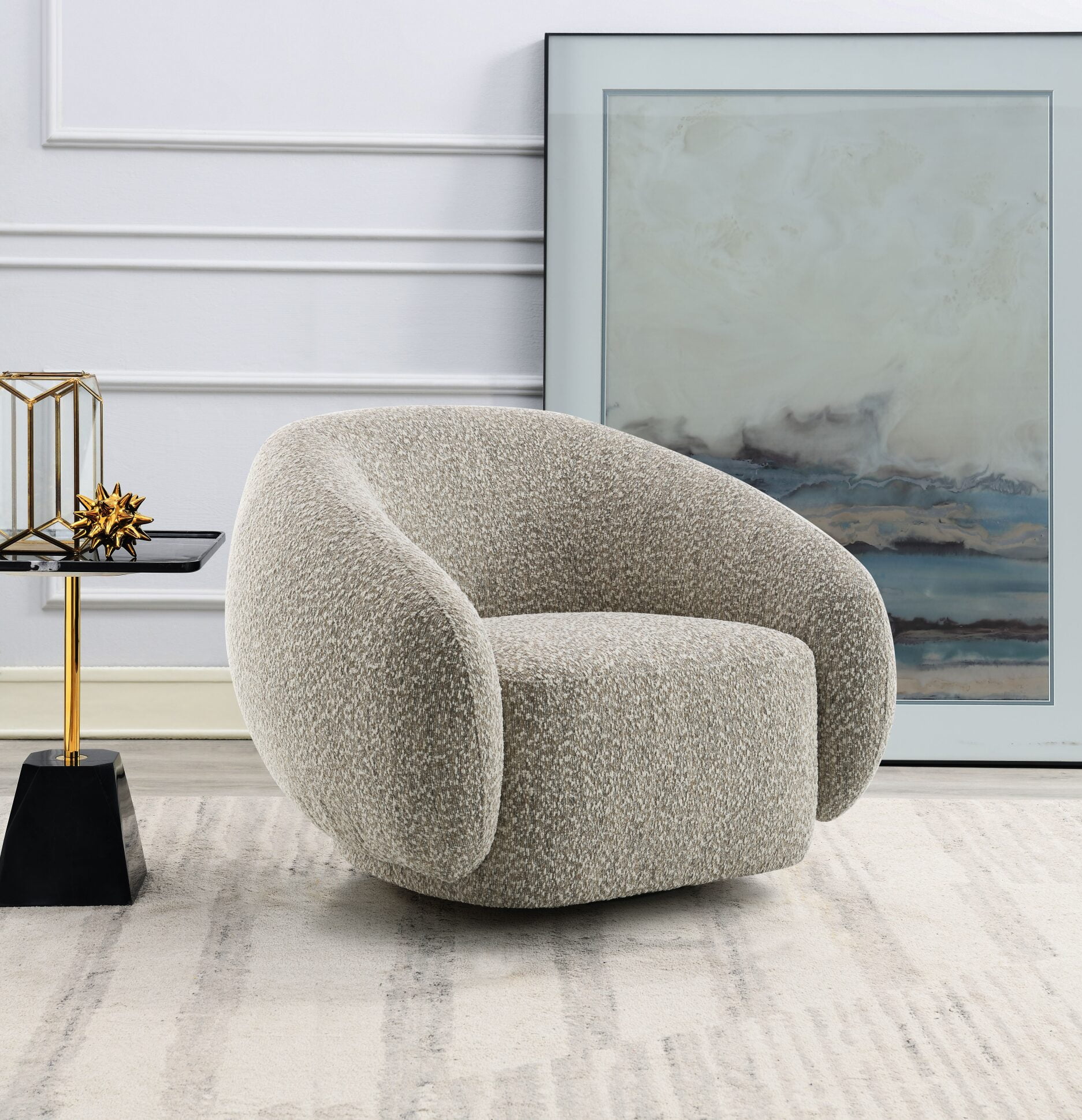 Swivel Accent Chair, 360° Swivel Lounge Chair Living Room Stool Chairs ...