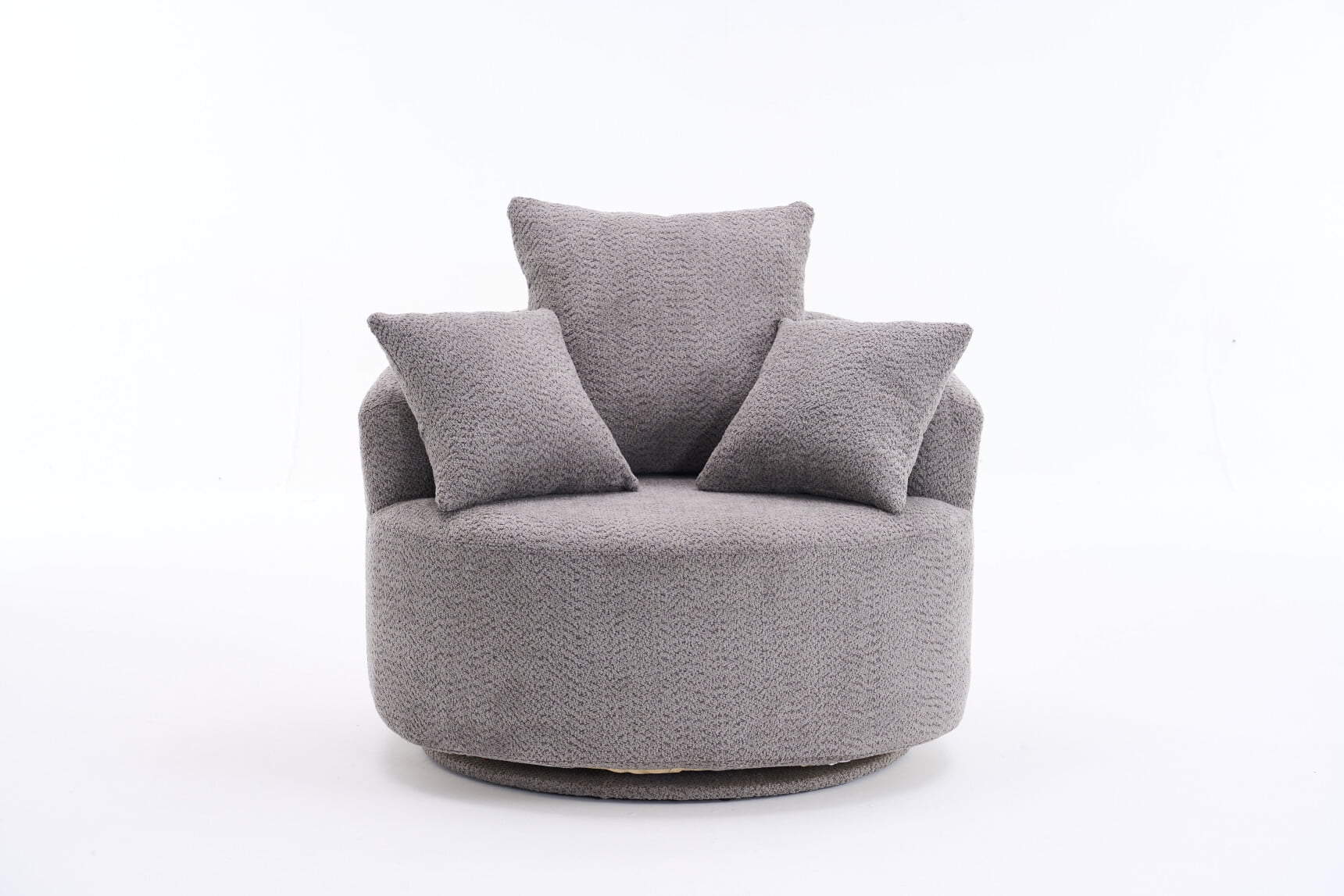 Swivel Accent Chair 360° Round Barrel Armchair with Pillows ...