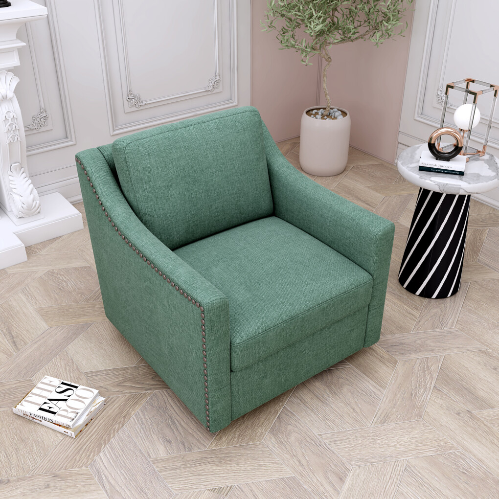 Swivel Accent Chair Armchair, 360° Swivel Chair in Cotton Linen, Living ...