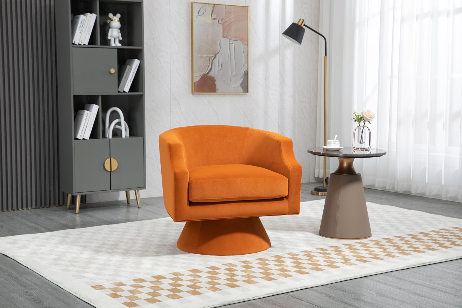 Swivel Accent Chair Armchair, 360° Rotation Living Room Chairs with ...