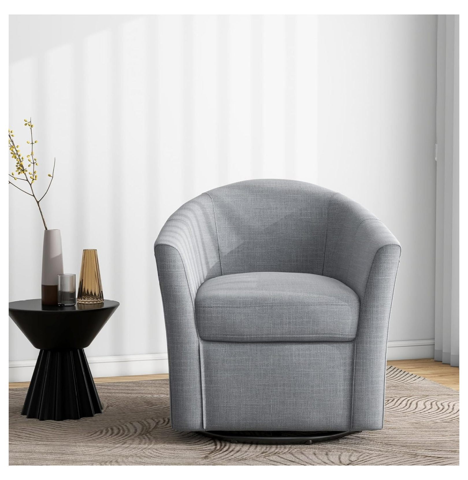 Swivel Accent Chair Armchair, Modern Round Single Sofa Seating Comfy ...