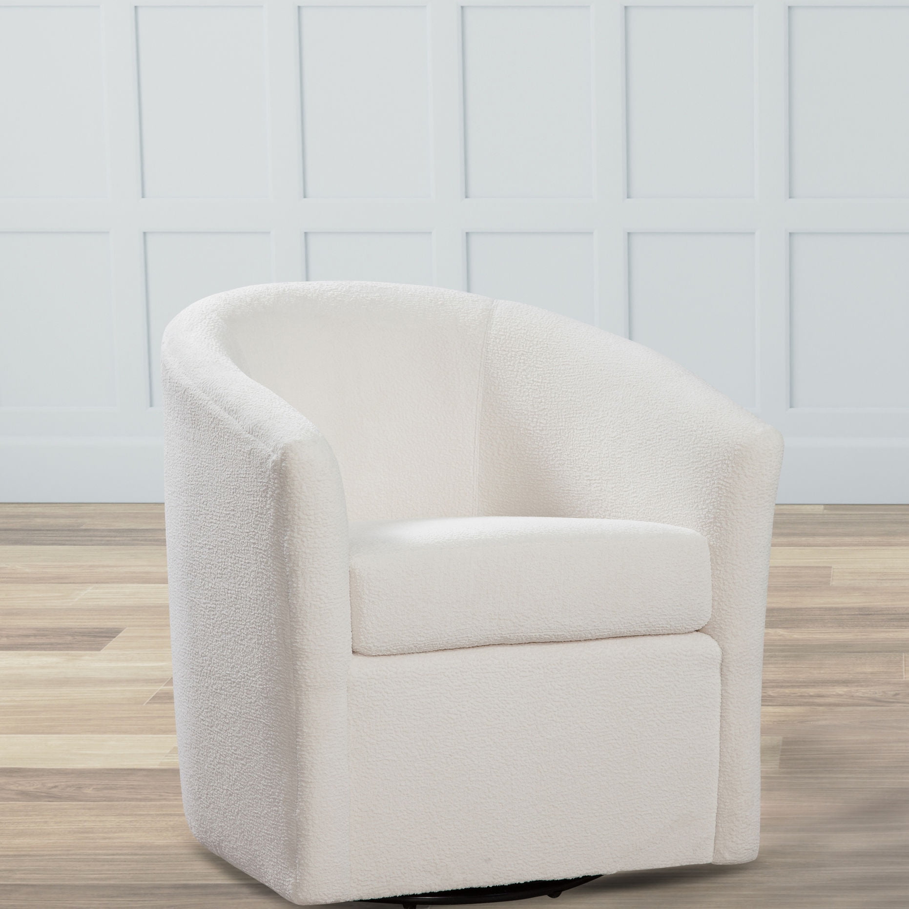 Swivel Accent Chair of Ivory Fabric | 360-Degree Rotation, Fits Home ...