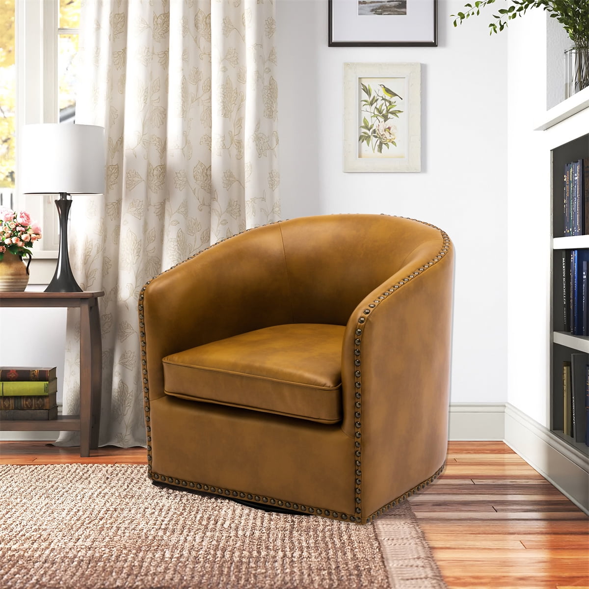 Swivel Accent Chair,Modern 360°Swivel Barrel Chair,Accent Round Sofa ...