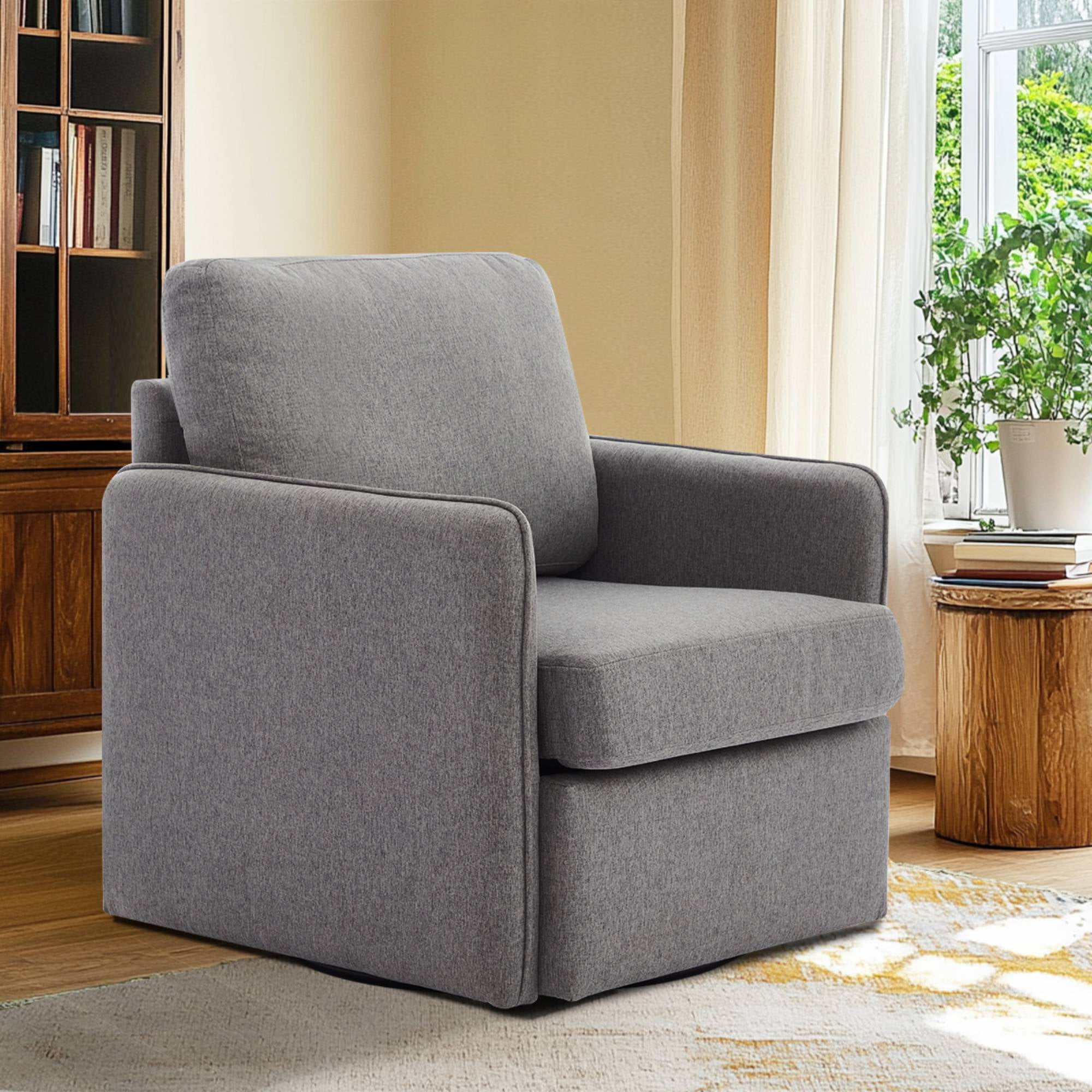 Swivel Accent Chair Modern Sofa Chair with Storage Reading Barrel Chiar ...