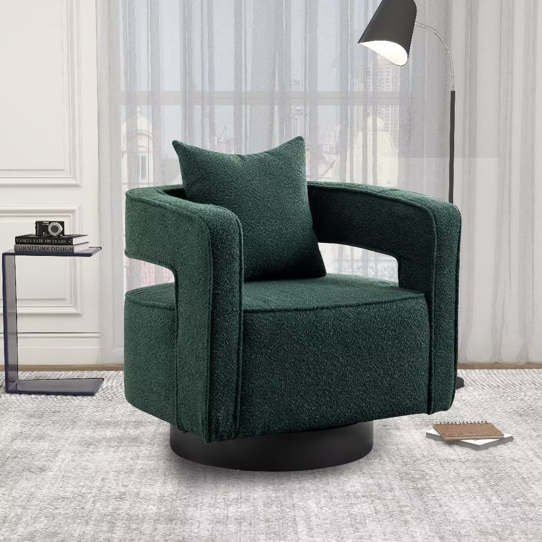 Swivel Accent Chair, Open Back Chair Modern Comfy Sofa Chair, Lounge ...