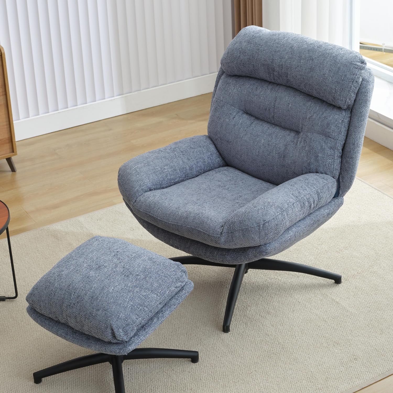 Swivel Accent Chair with Ottoman for Living Room Bedroom Reading Room ...
