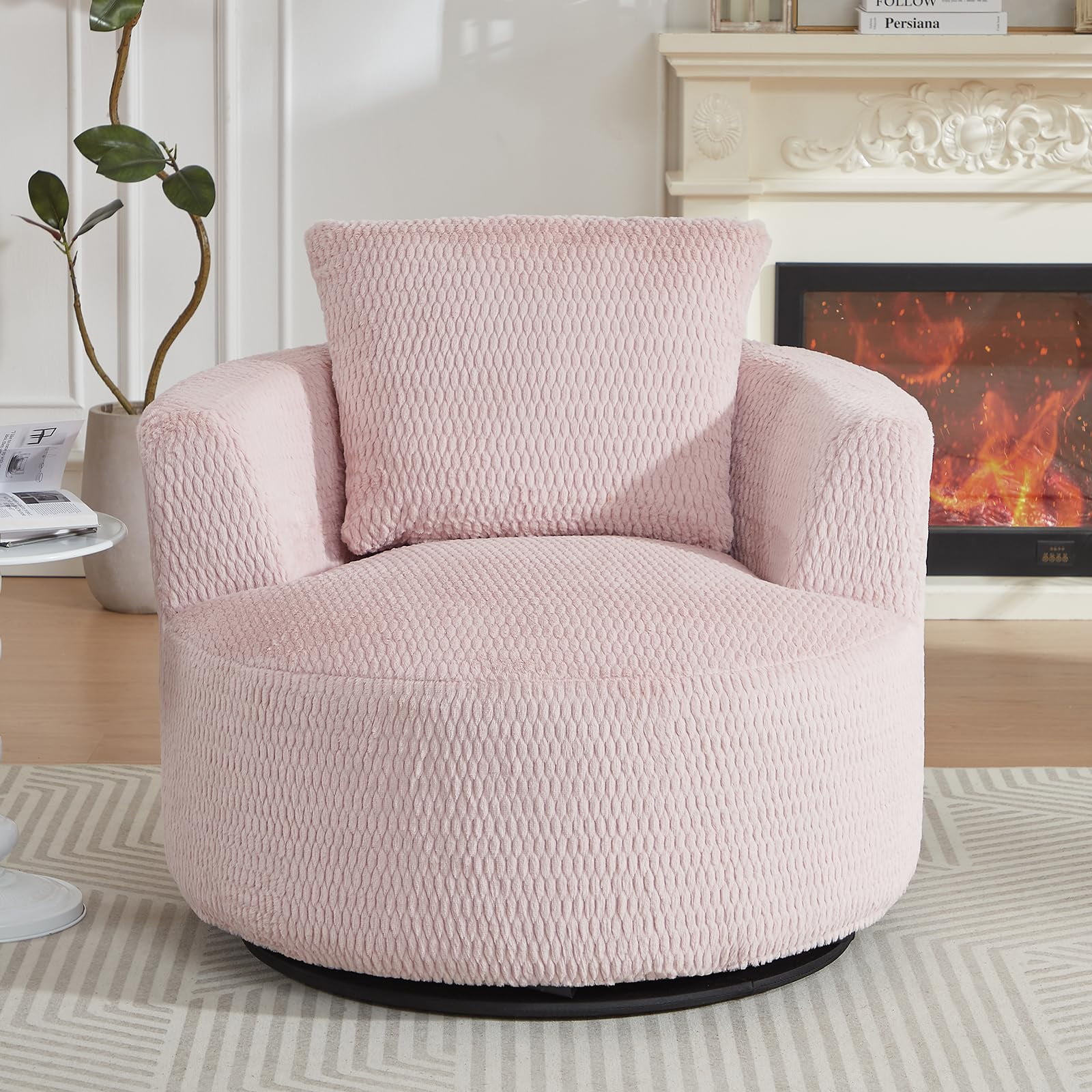 Oversized Barrel Swivel Chair