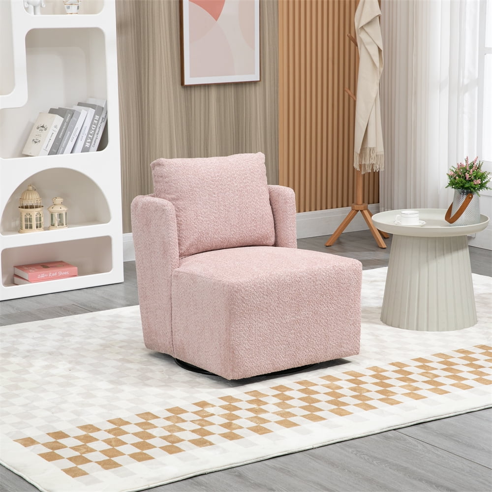 Swivel Accent Chair with Pillow, Modern Chenille Single Sofa Chair with ...