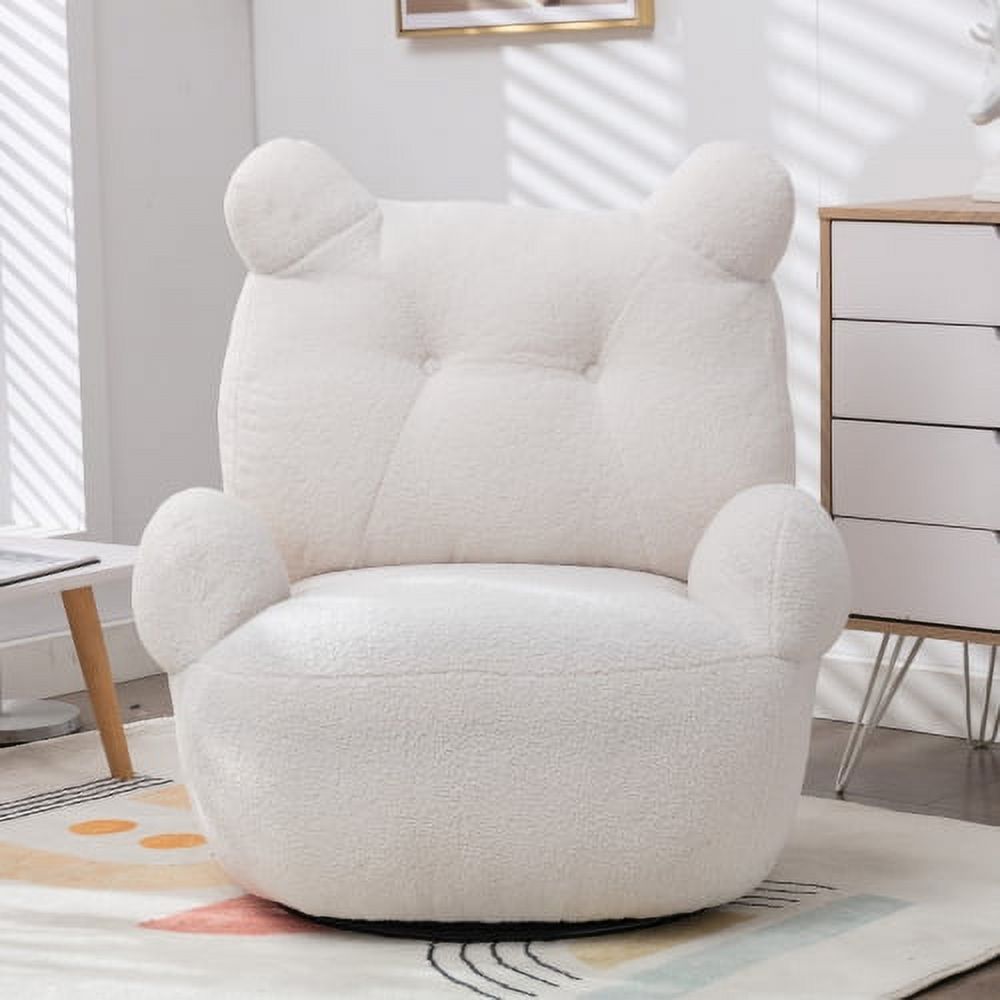 360 Degree Swivel Accent Chair for Kids, Teddy Short Plush Particle ...