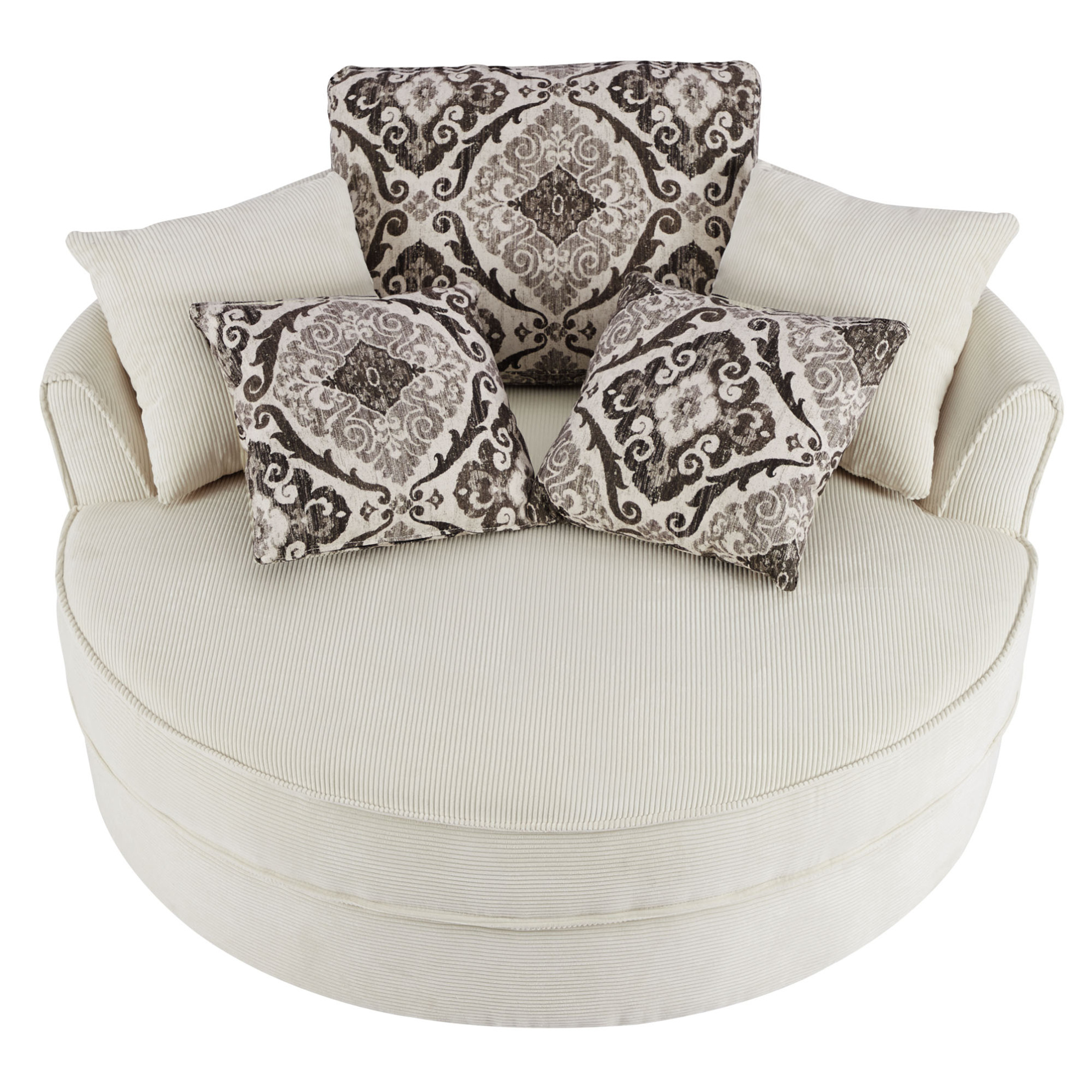 Swivel Accent Chair with 5 Movable Pillow,360 Degree Swivel Round Sofa ...