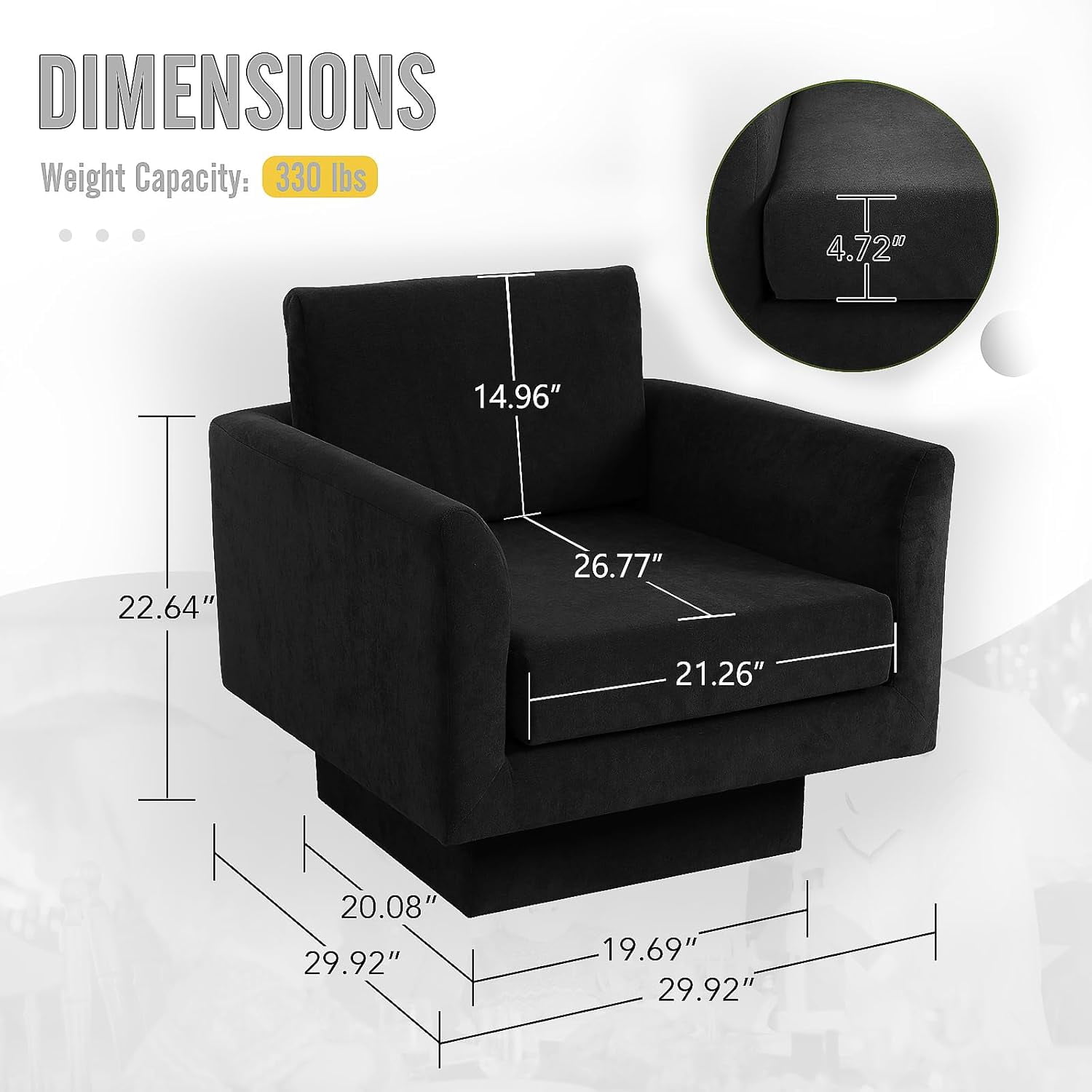 Swivel Accent Chairs Set of 2, 360 Degree Rotating Modern Armchairs for ...