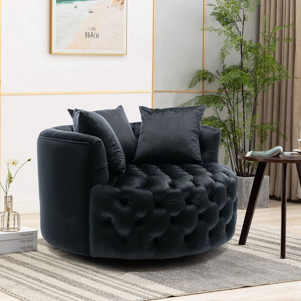 Swivel Accent Sofa Barrel Chair, Modern Leisure Chair 42.9 Inch Barrel ...