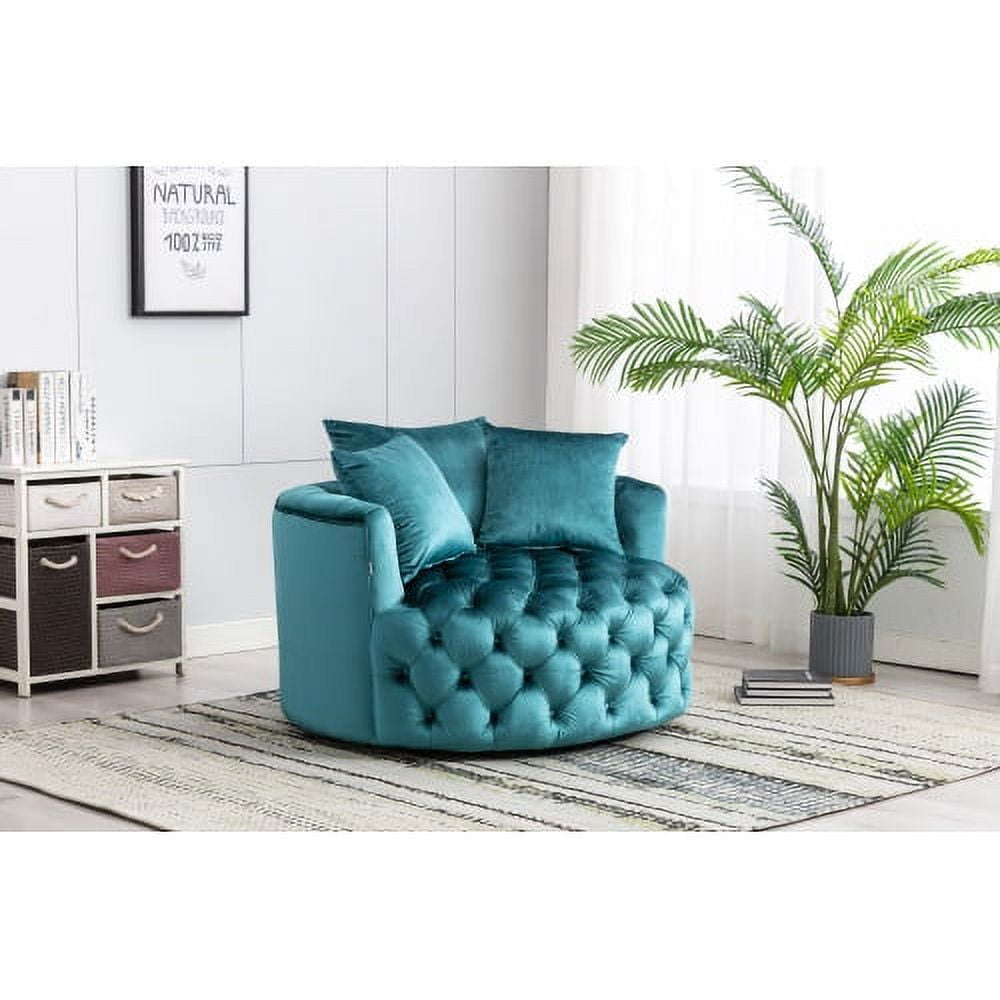 Swivel Accent Sofa Barrel Chair, Modern Leisure Chair 42.9 Inch Barrel ...