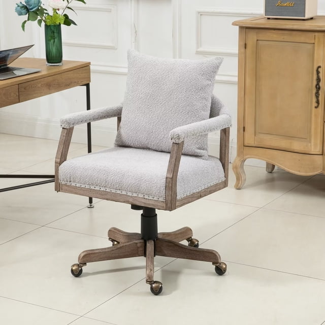 Swivel Adjustable Office Desk Chair with Wheels, Mid Century Modern ...