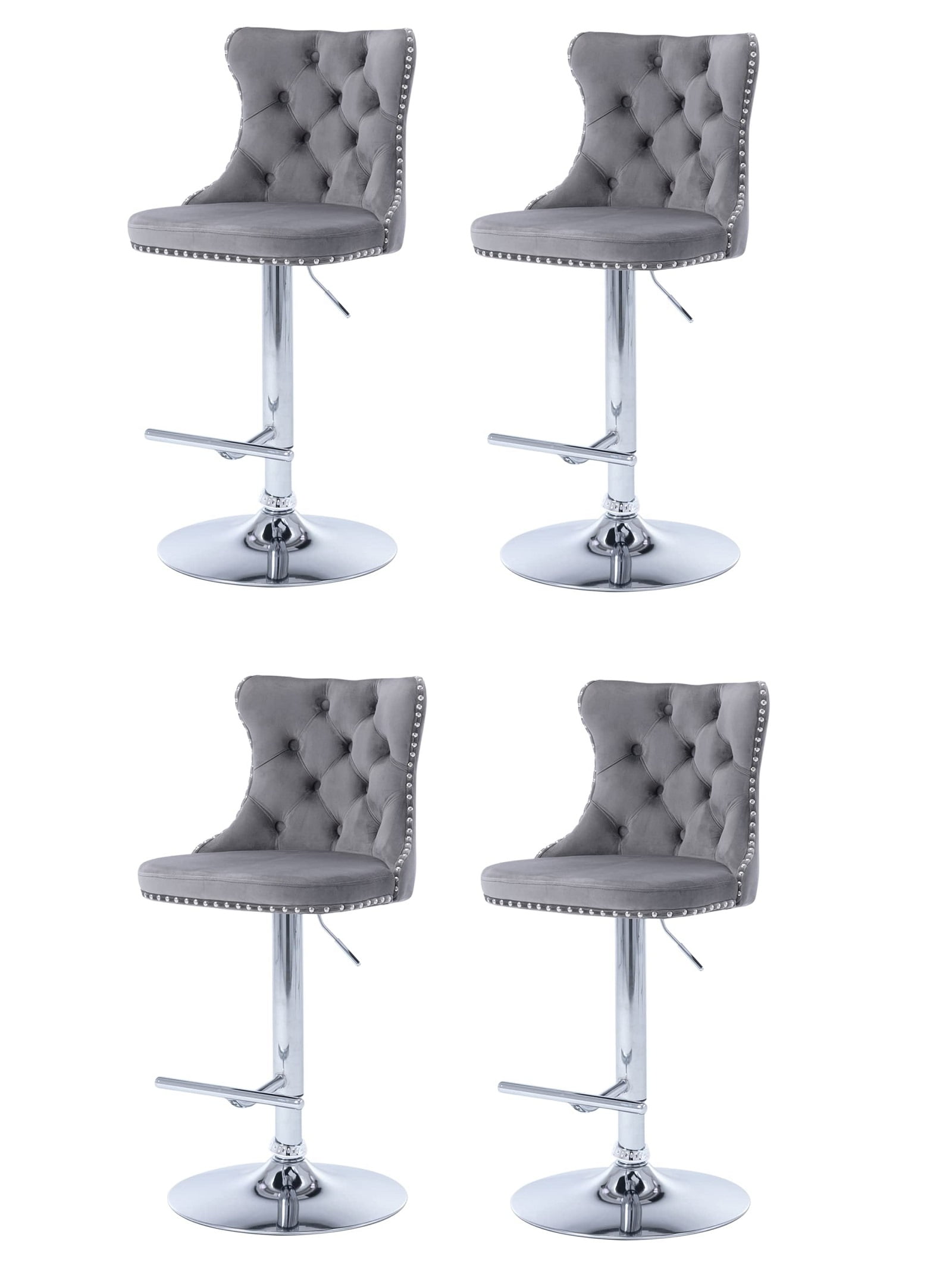 Modern Swivel Bar Chairs, Adjustable Height Velvet Bar Stools with ...