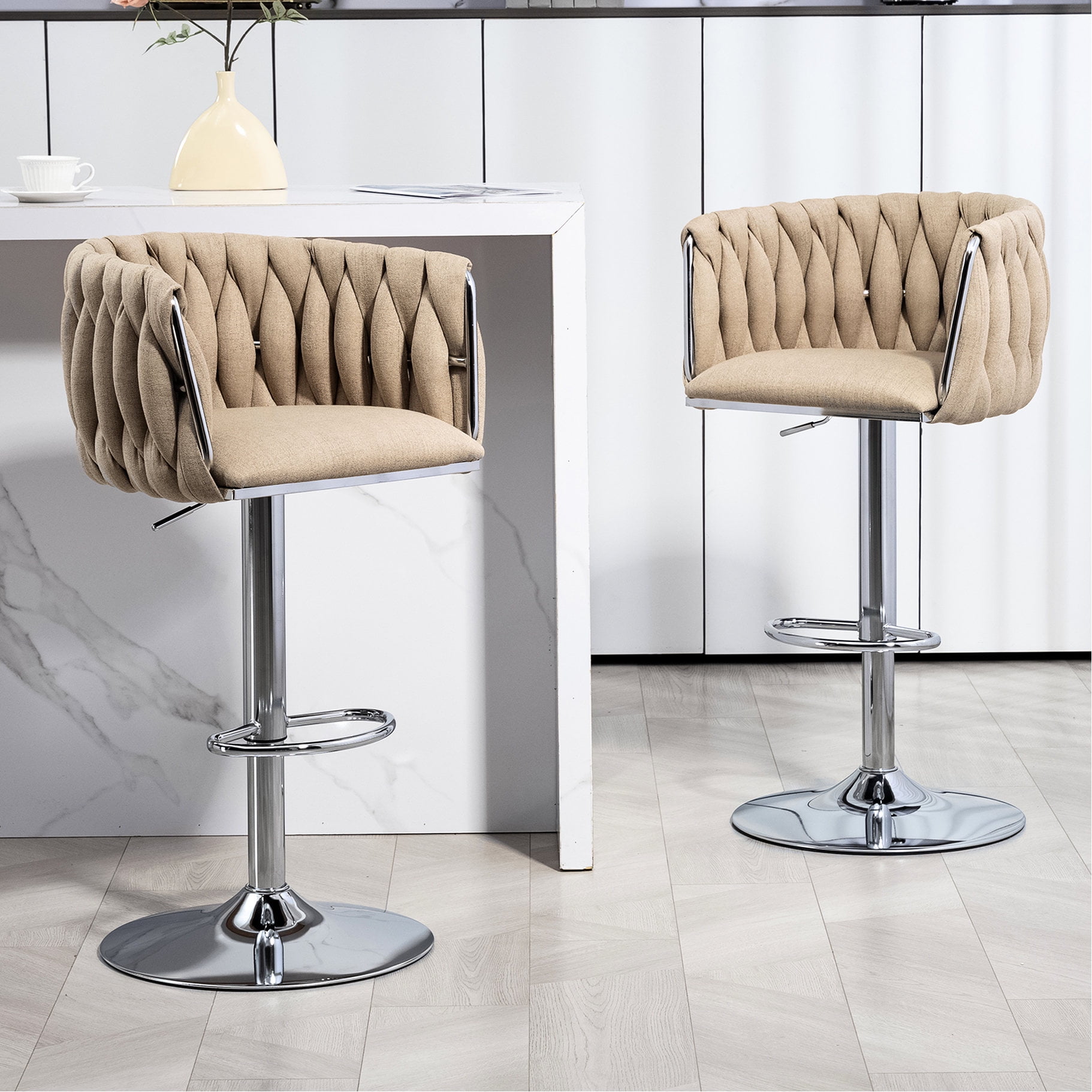 Swivel Bar Chairs Set | Rotatable and Height - Adjustable for Kitchen ...