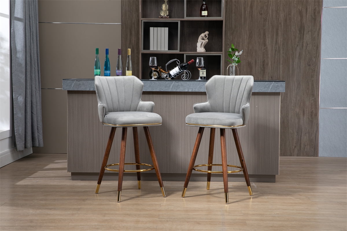 Swivel Bar Stool,360°Swivel Counter Height Barstool with A Fixed Height ...