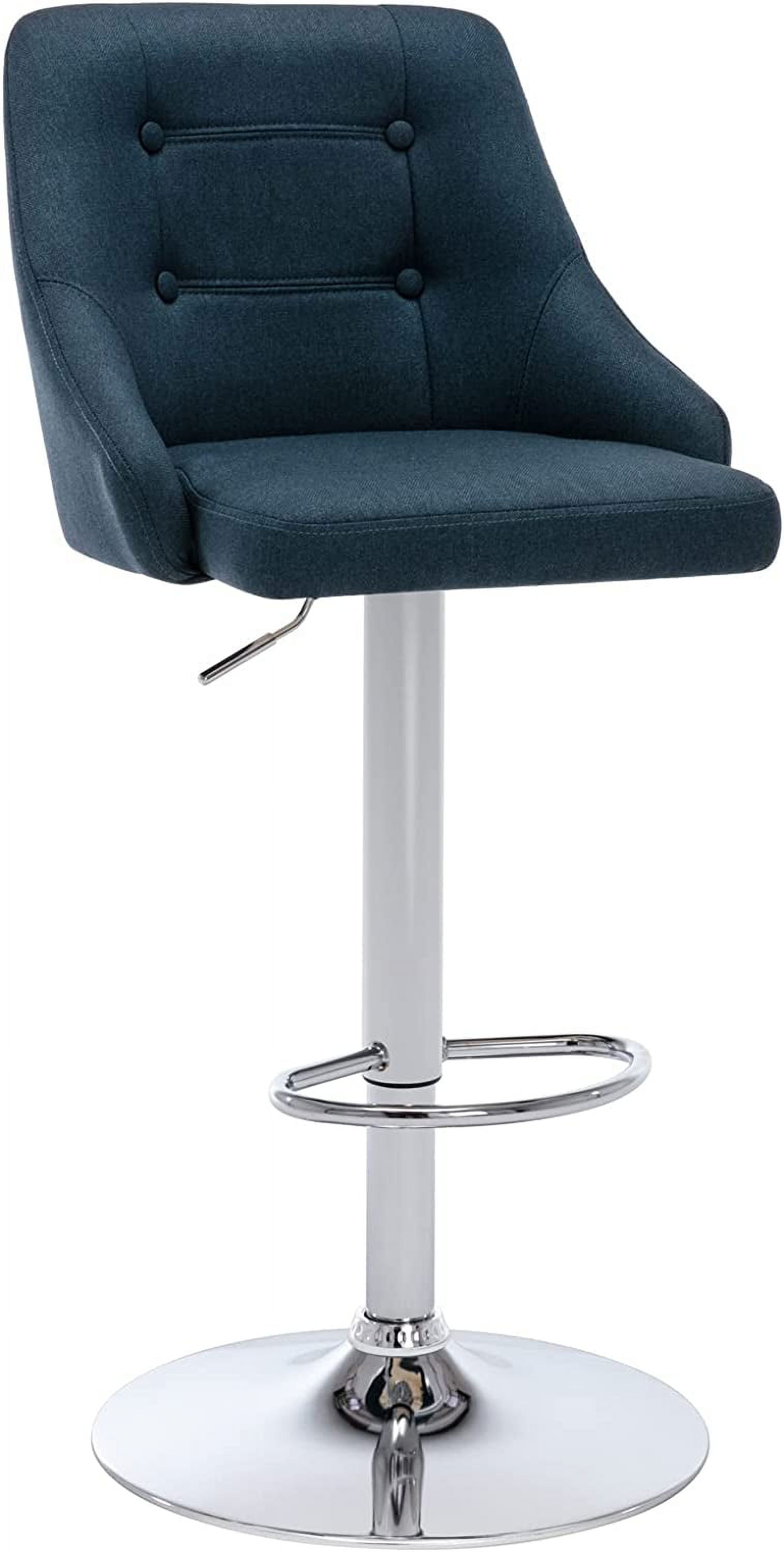 Swivel Bar Stool with Back, Adjustable Fabric Tufted Barstool ...